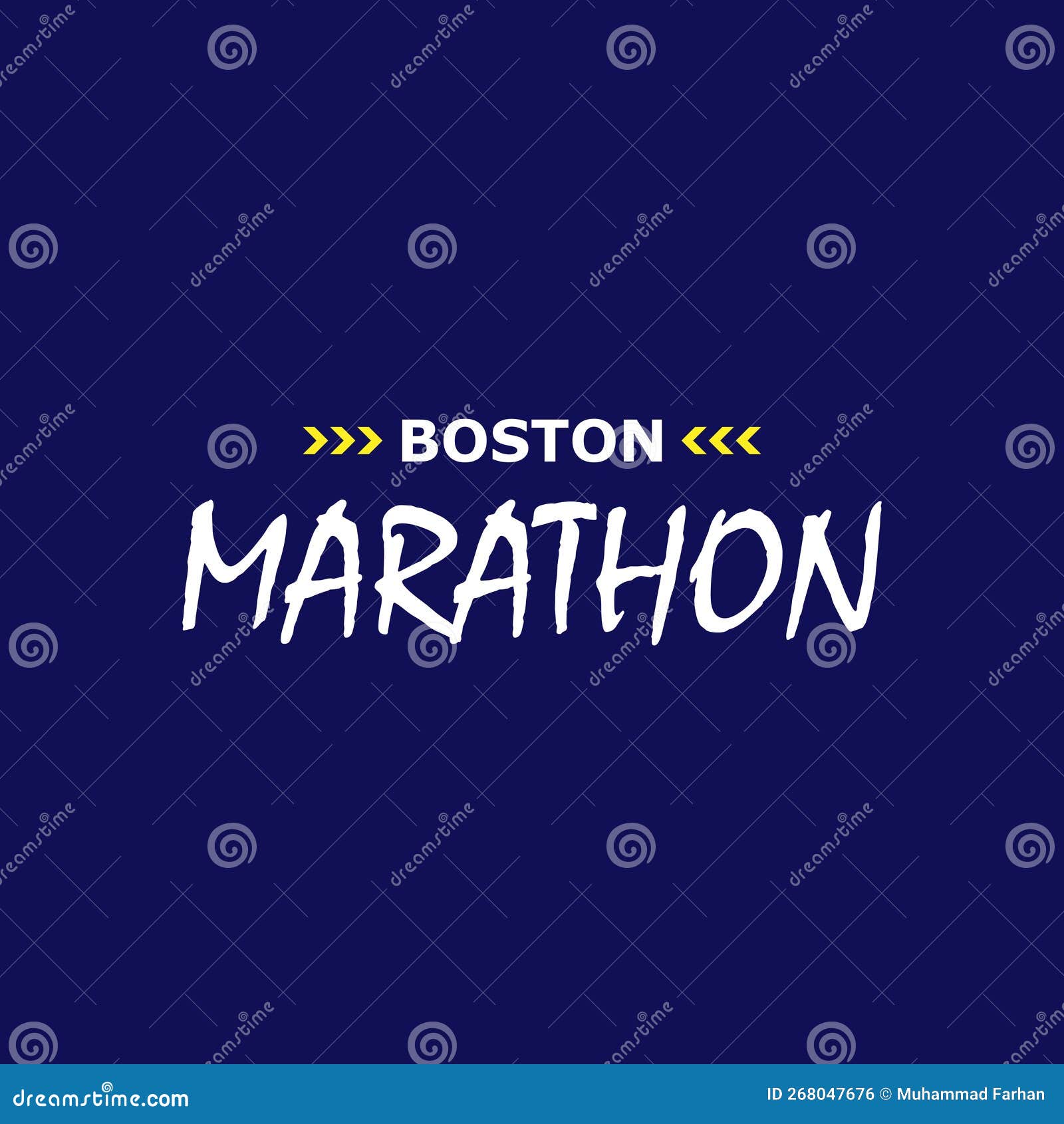 Boston Marathon Typography Graphic Design Stock Vector - Illustration ...