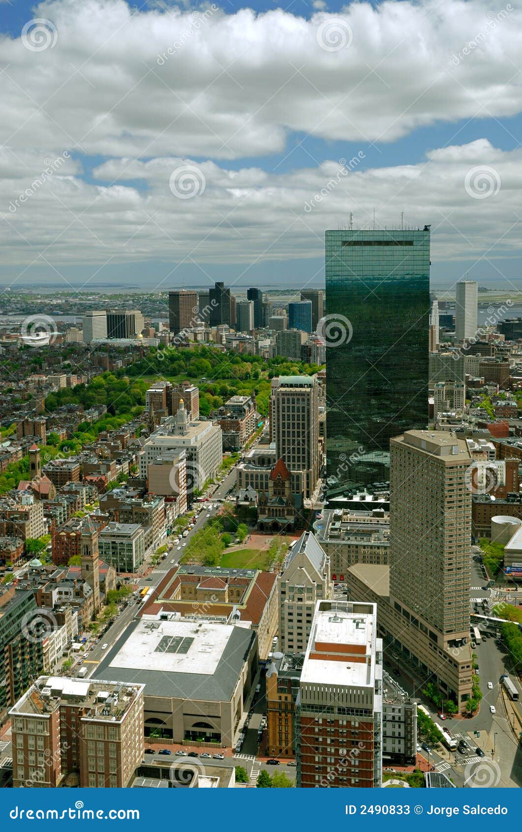 Boston from above editorial stock photo. Image of clouds - 2490833