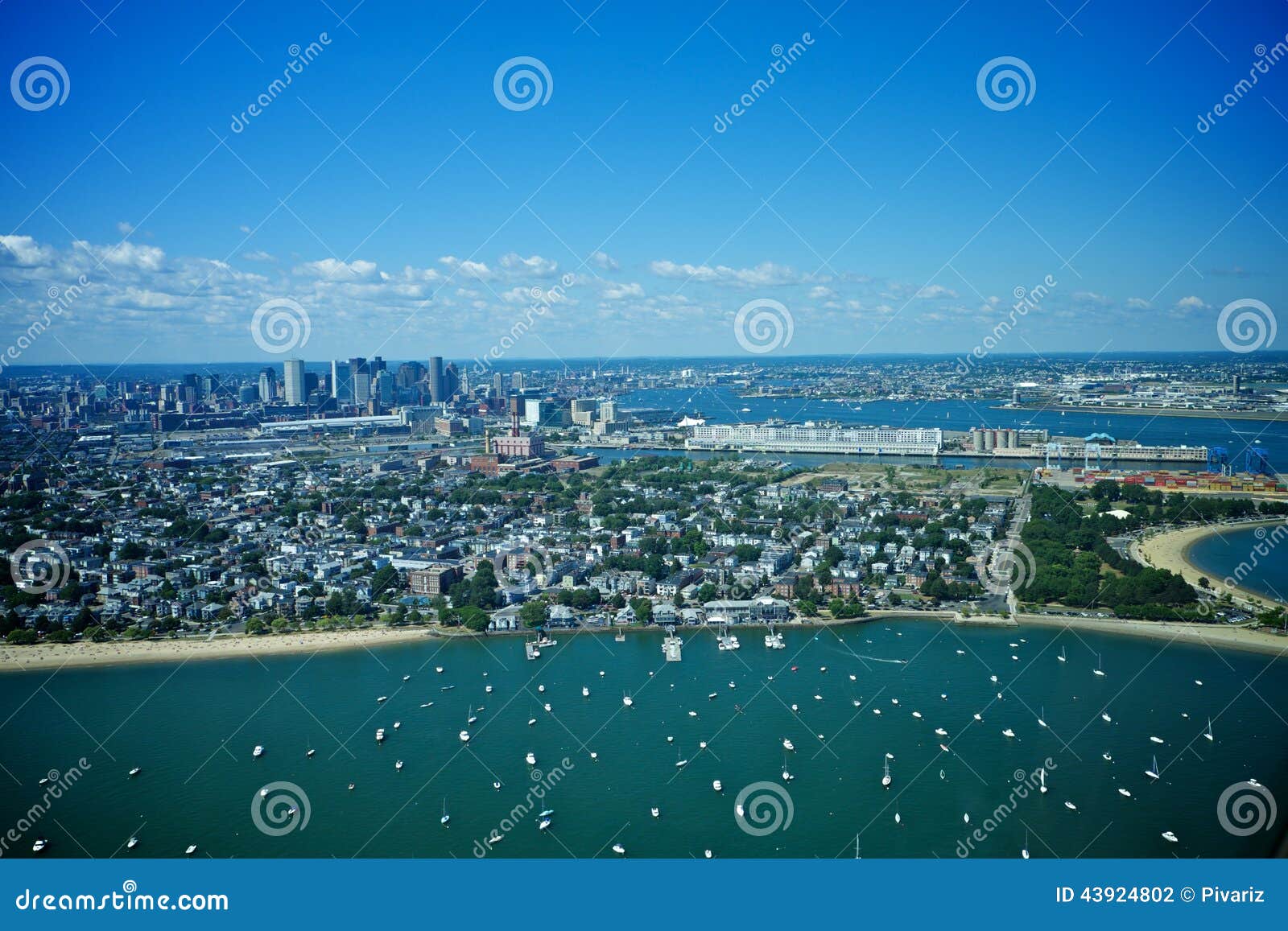 Boston from above stock photo. Image of harbour, airport - 43924802