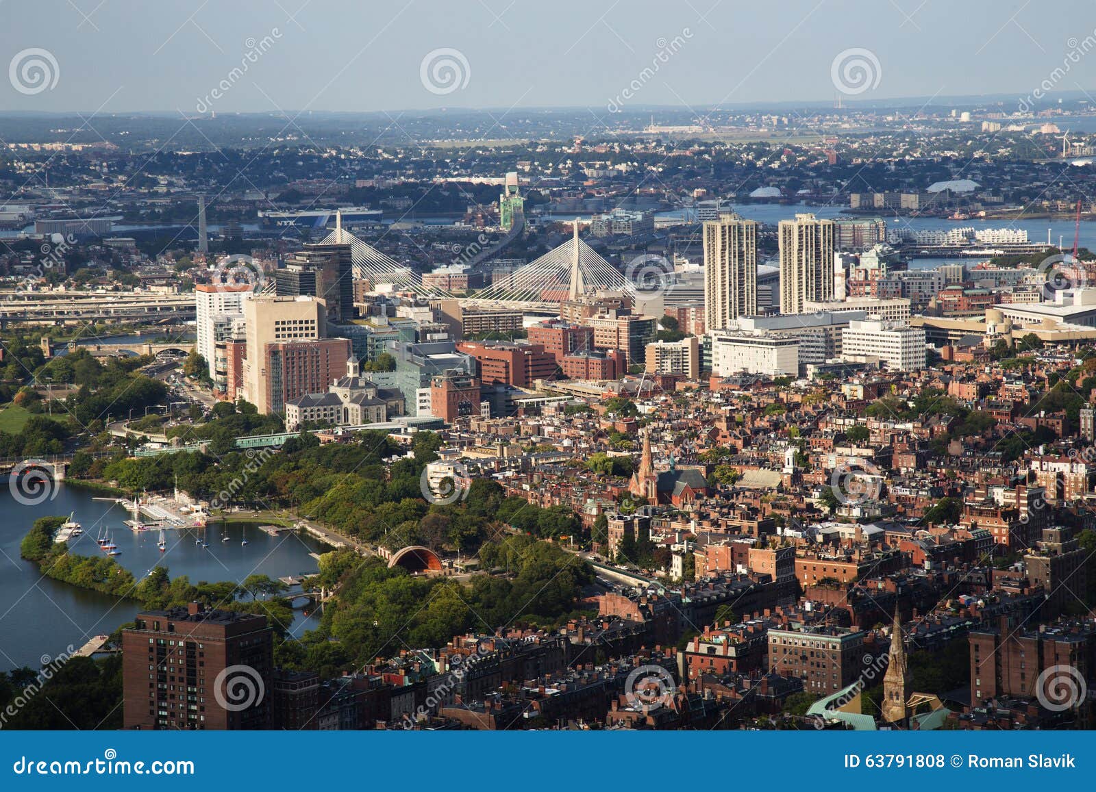Boston Aerial View editorial stock photo. Image of charles - 63791808