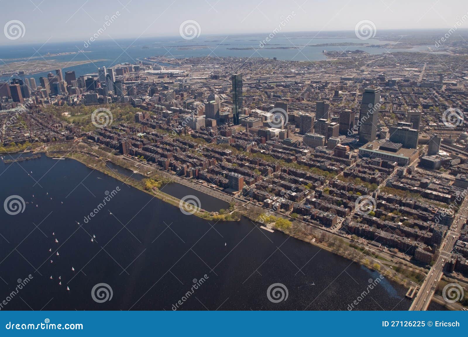 Boston Back Bay aerial stock image. Image of plane, hancock - 27126225