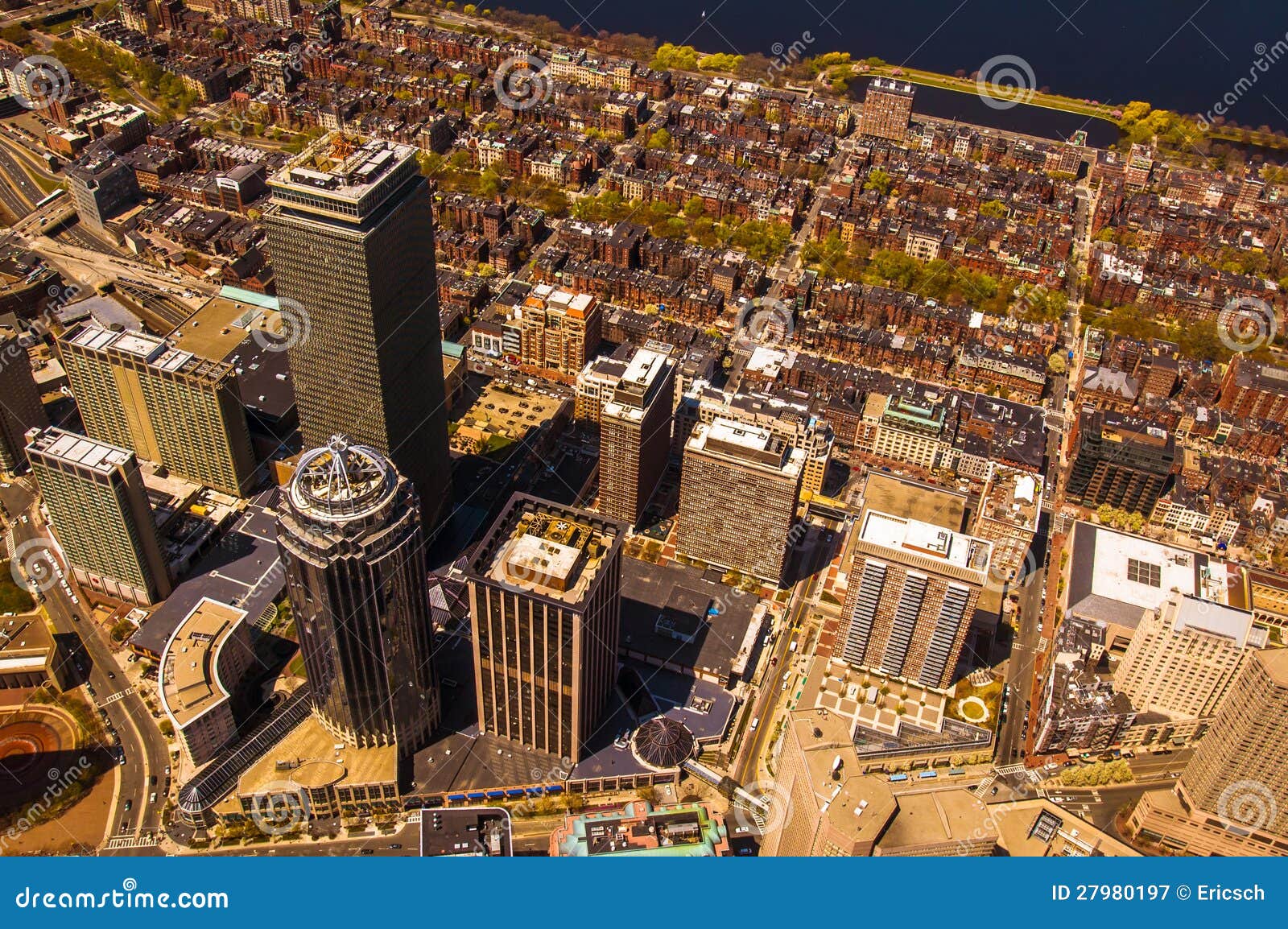 Boston Back Bay aerial stock image. Image of skyline - 27980197
