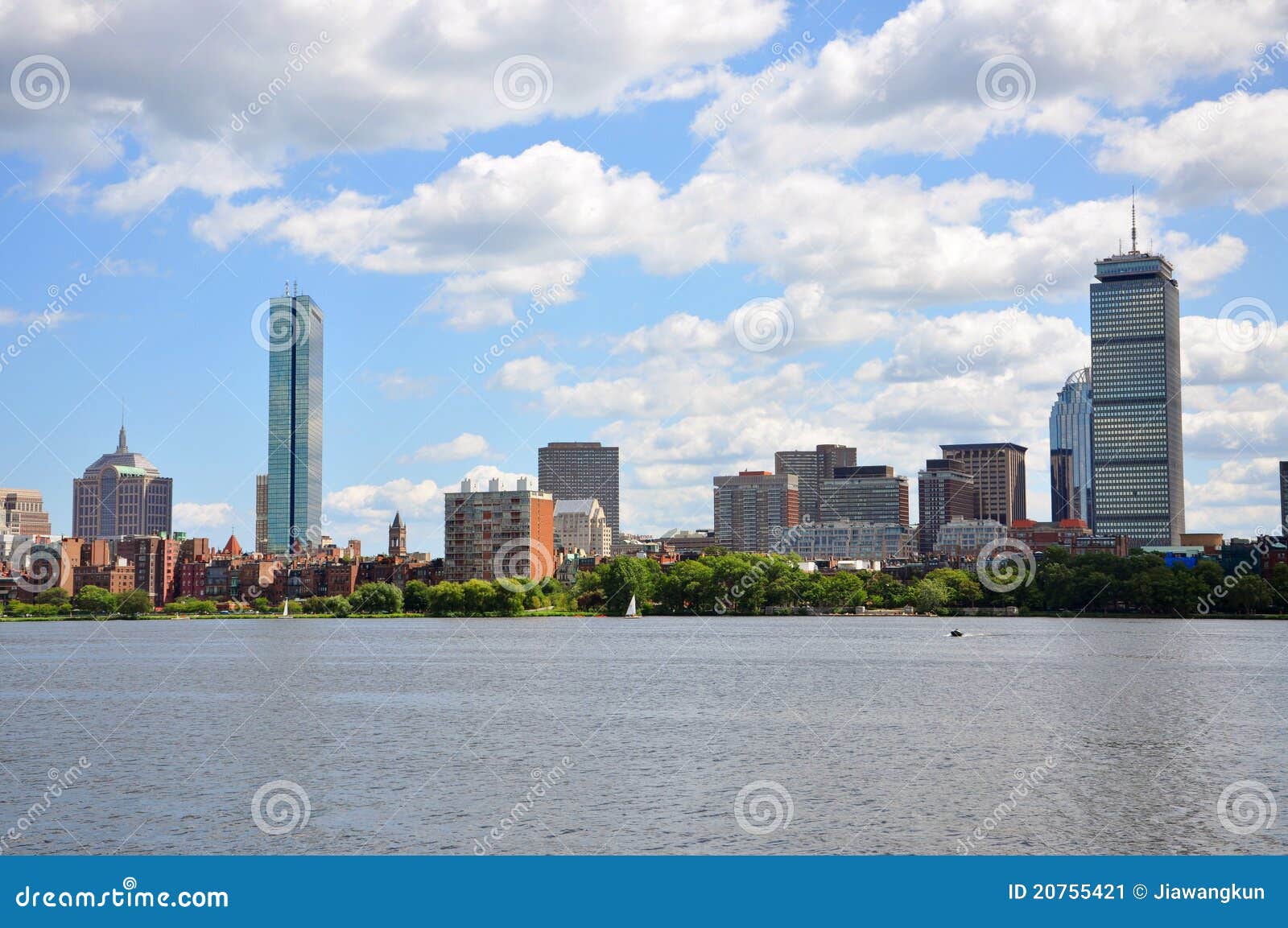Boston Back Bay Skyline stock image. Image of overlook - 20755421