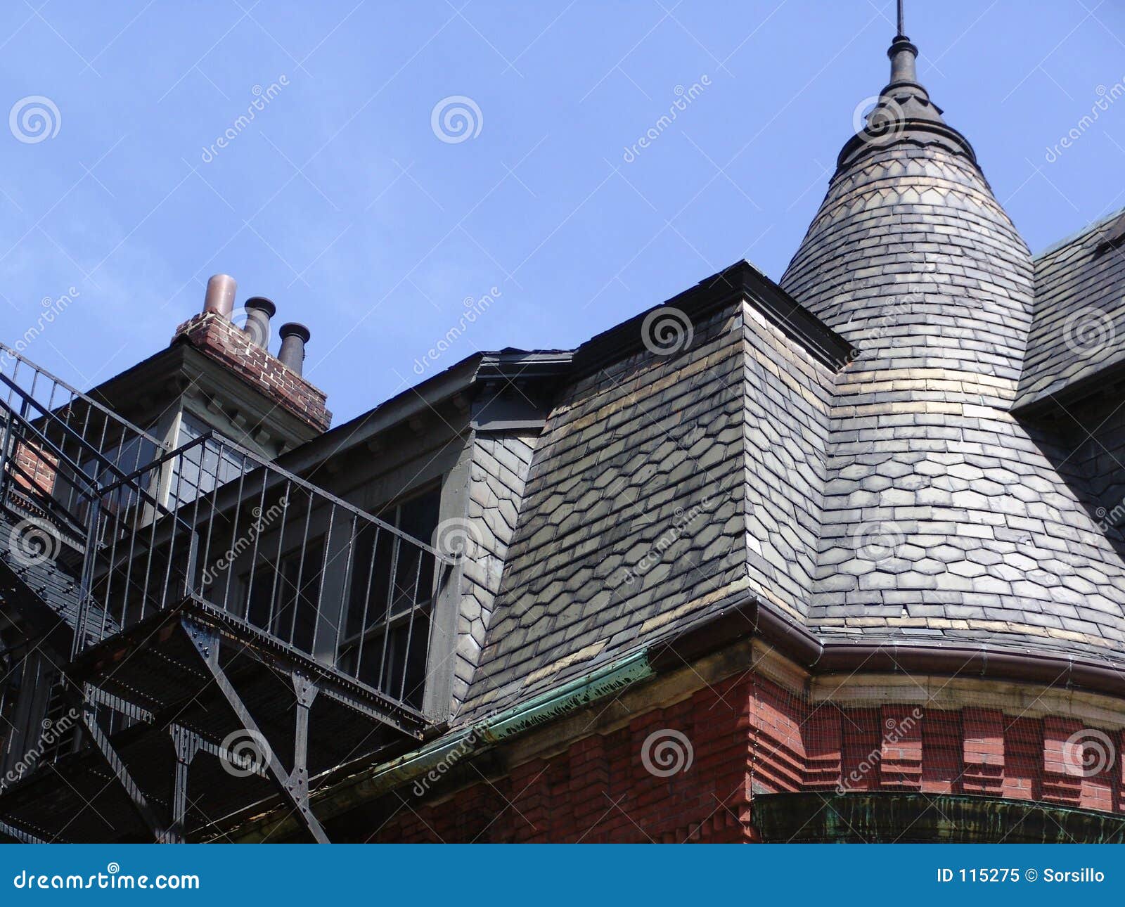 Boston Brownstone Rooftop stock image. Image of street - 115275