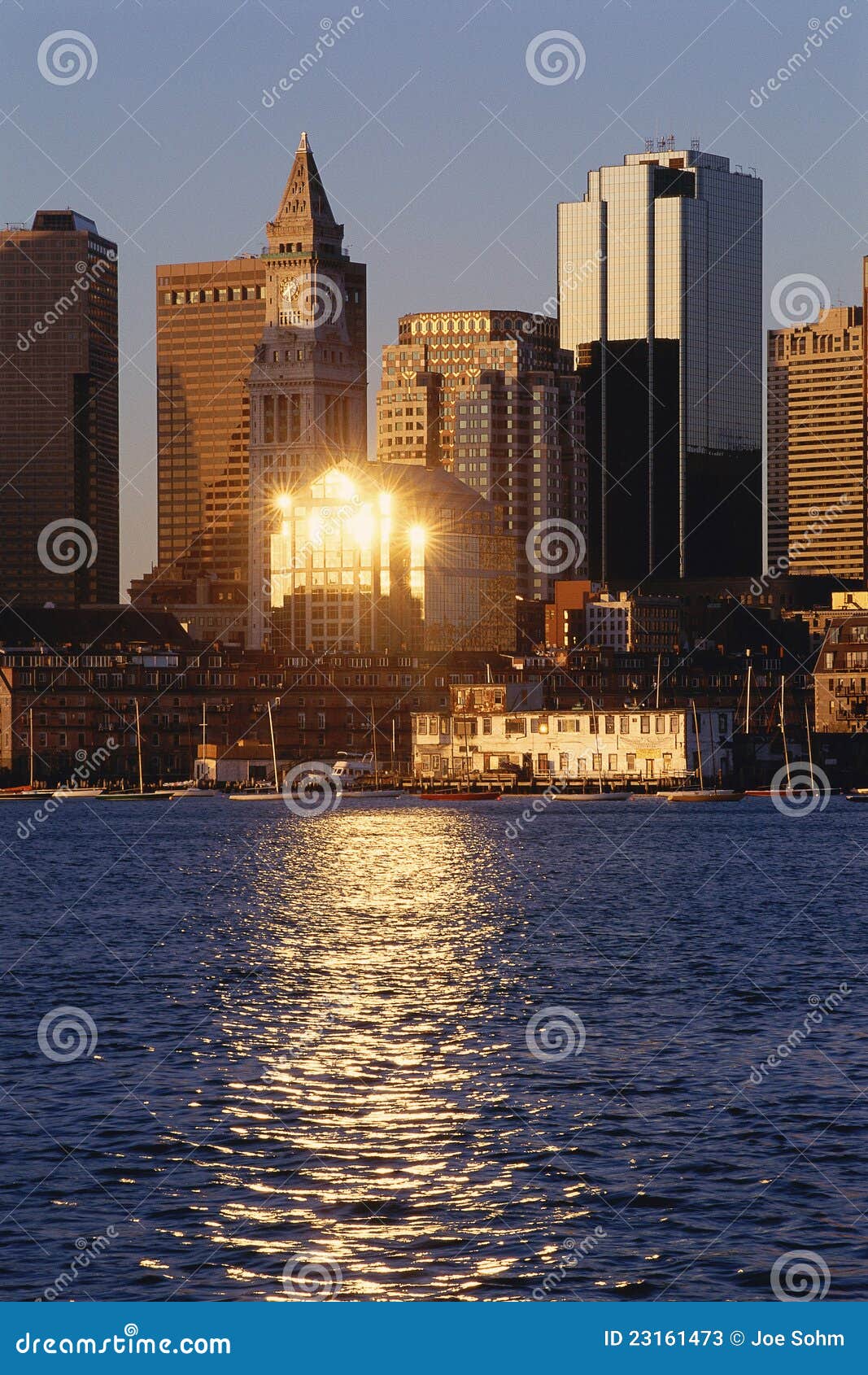 Boston buildings editorial stock photo. Image of dawn - 23161473