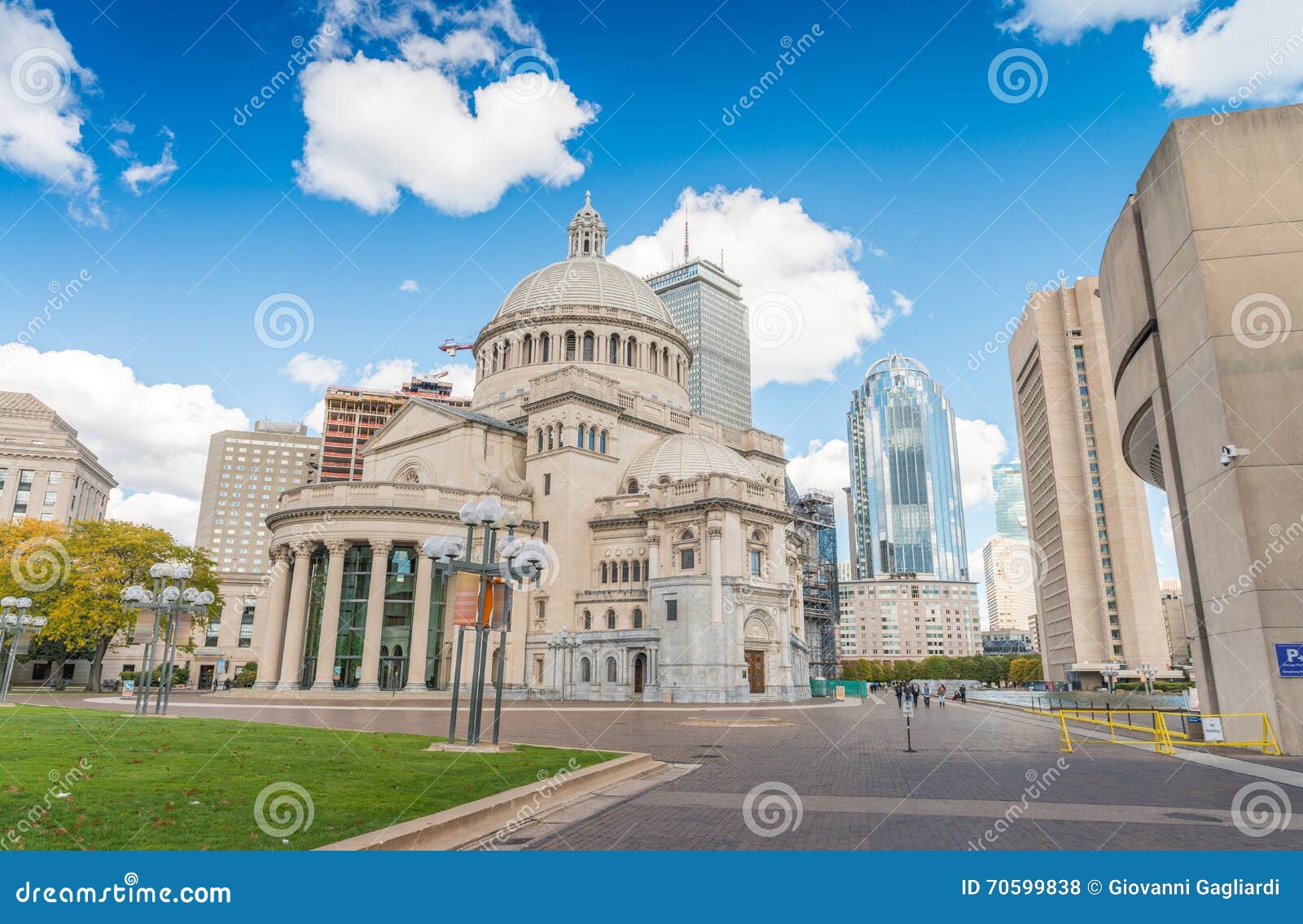 Boston Christian Science Plaza on a Sunny Day Stock Photo - Image of ...