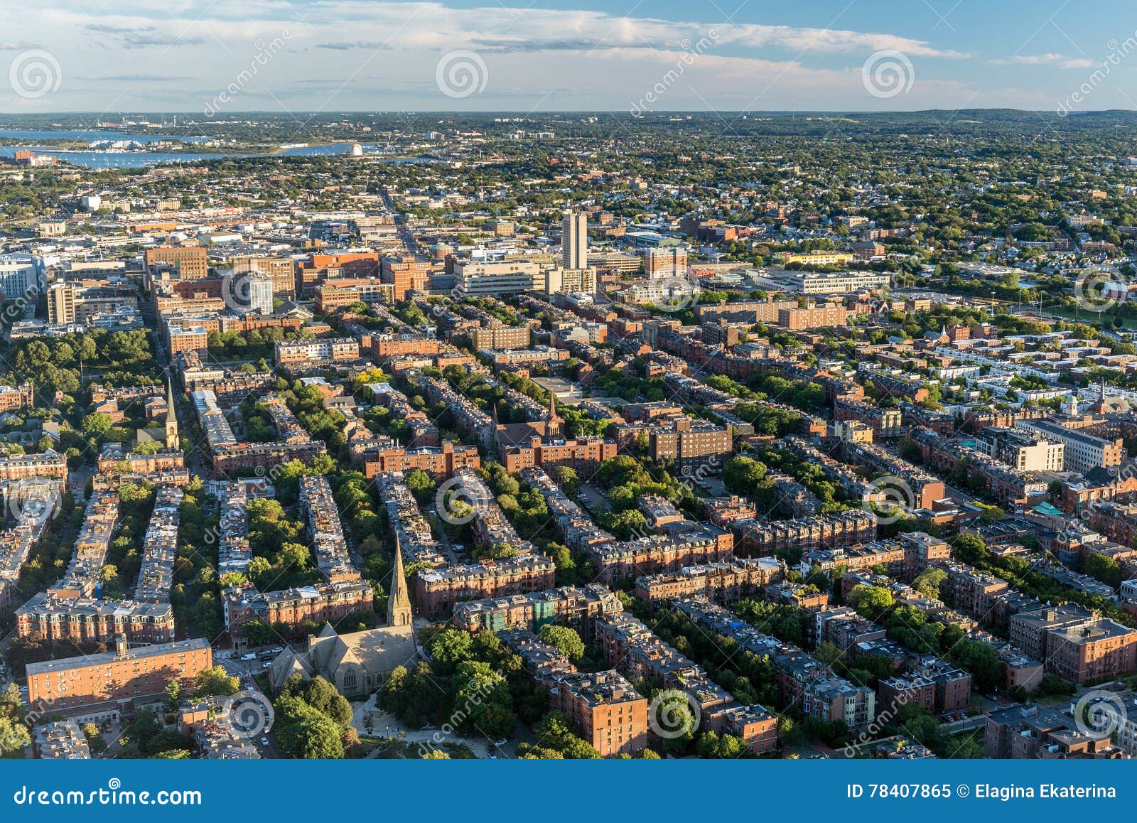 Boston City Aerial View, USA Stock Image - Image of american, exterior ...