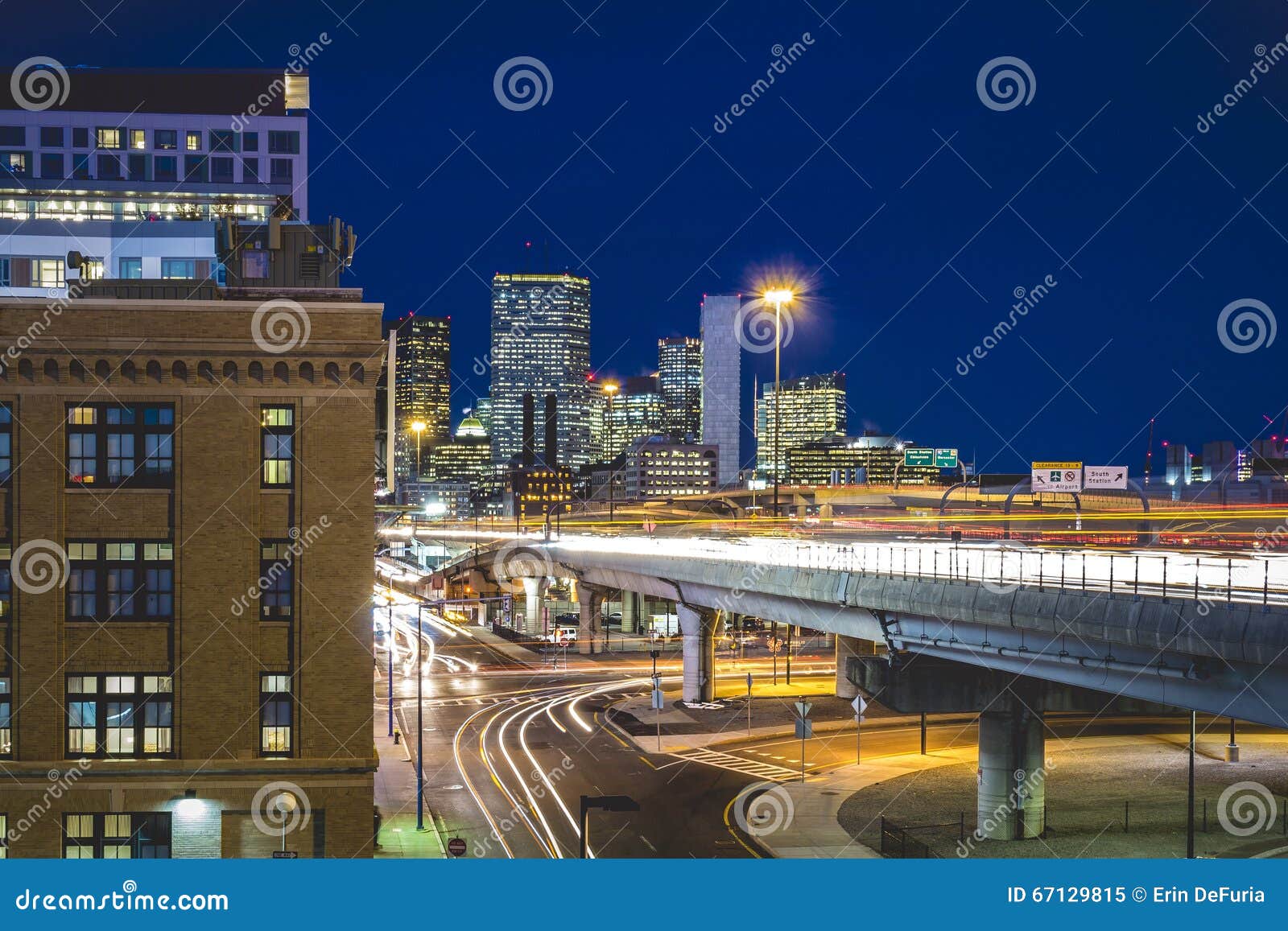 Boston City Lights stock image. Image of boston, longexposure - 67129815