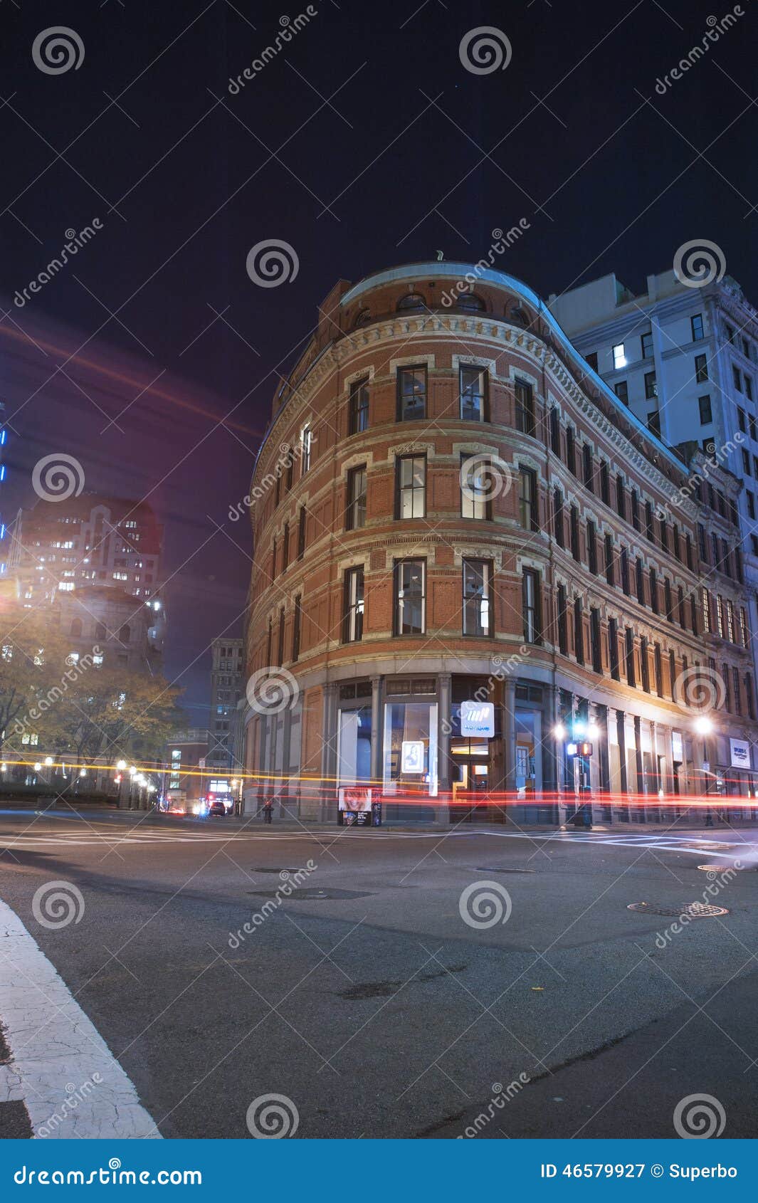 Boston City Streets at Night Editorial Photography - Image of skyline ...