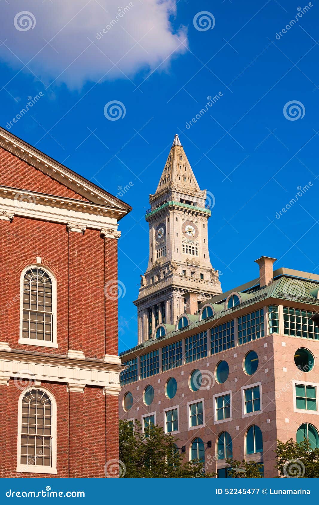 Boston Clock Tower Custom House Massachusetts Stock Image - Image of ...