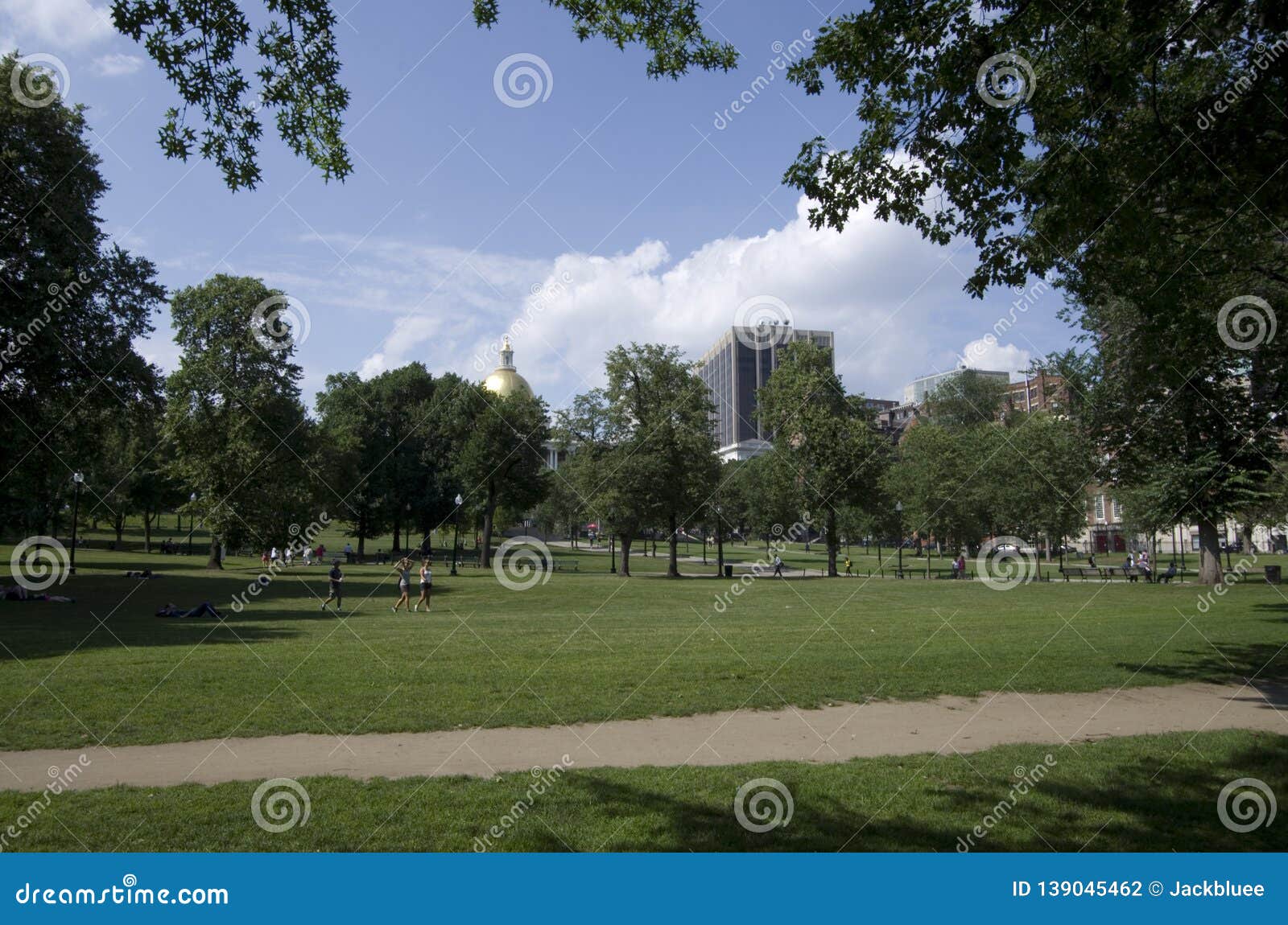 Boston commons summer view editorial photography. Image of central ...