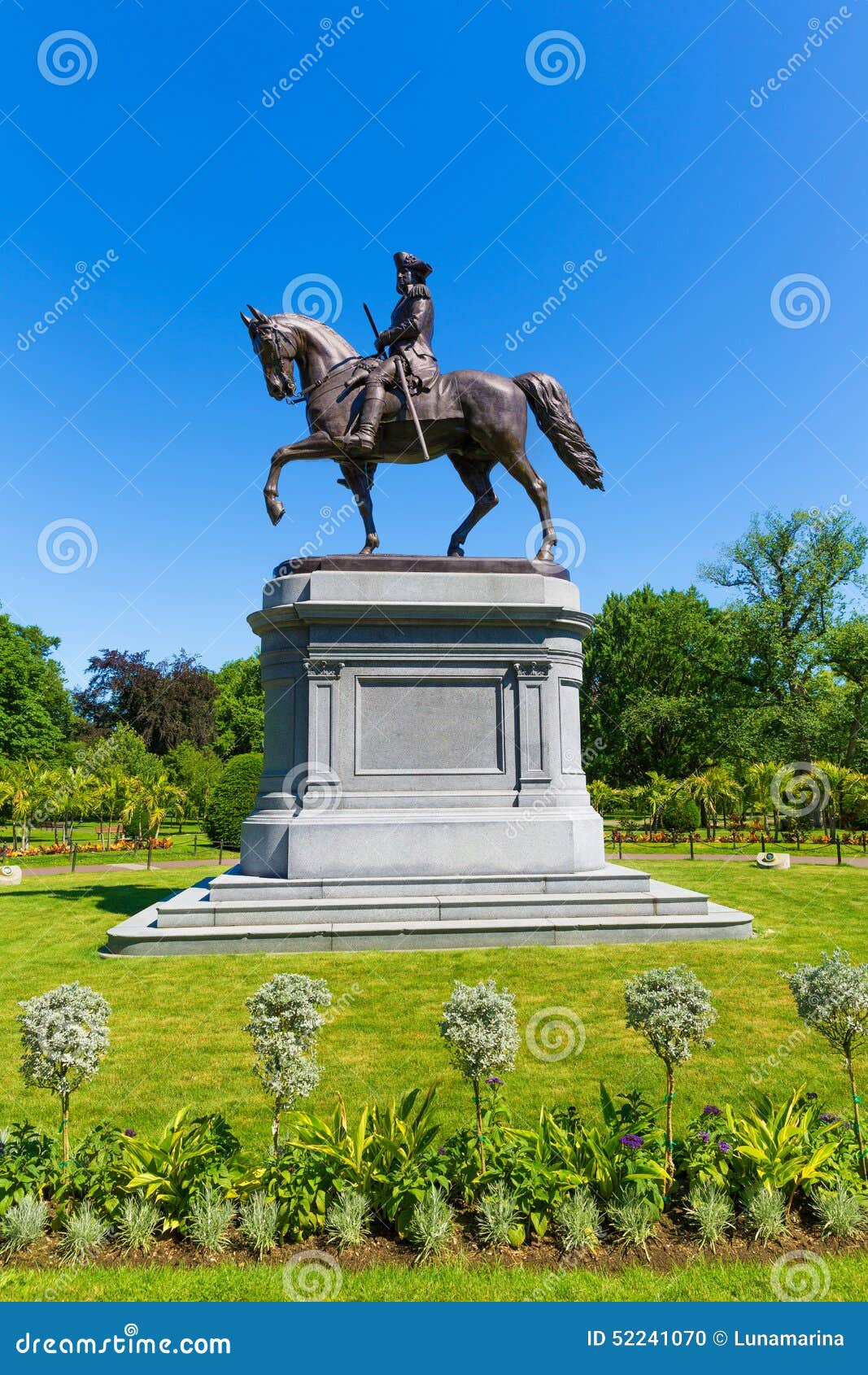 Boston Common George Washington Monument Stock Photo - Image of places ...