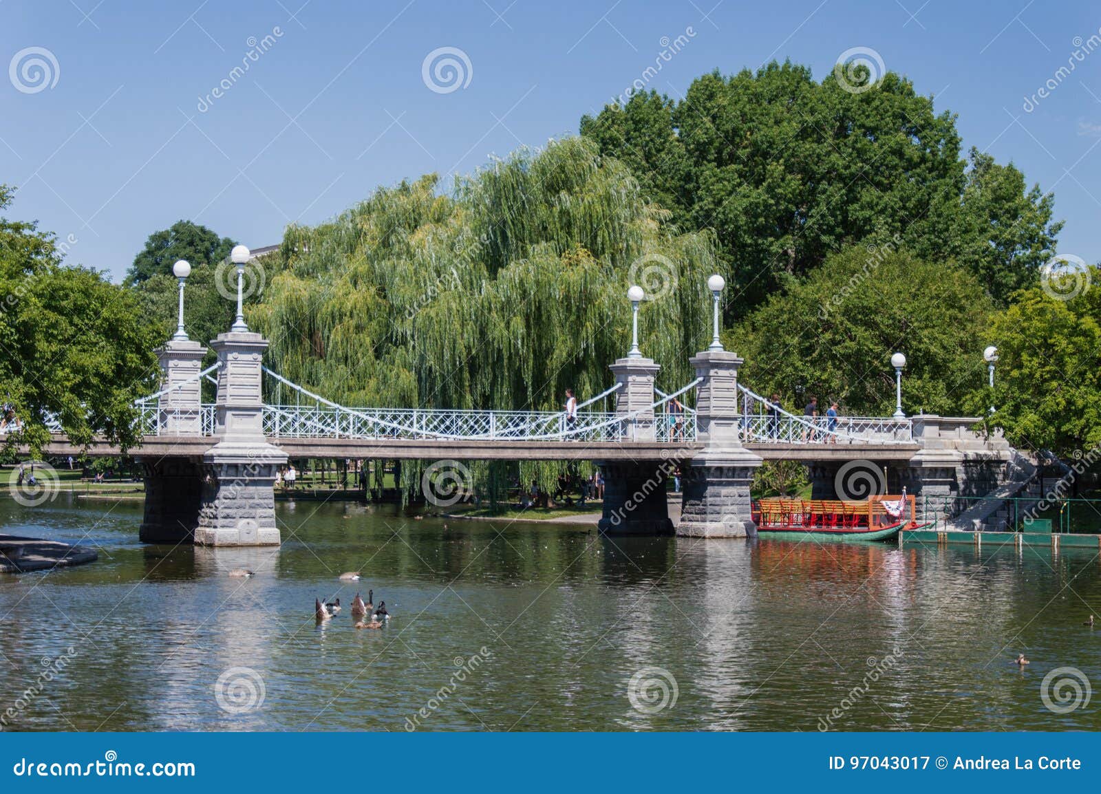 Boston Commons Bridge stock image. Image of trees, blume - 97043017