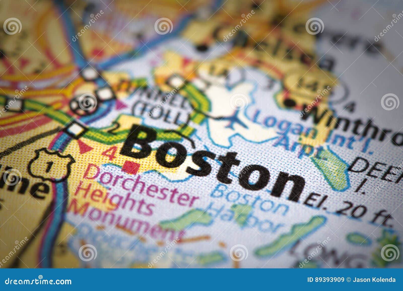 Boston en mapa imagen de archivo. Imagen de atlas, norte - 89393909