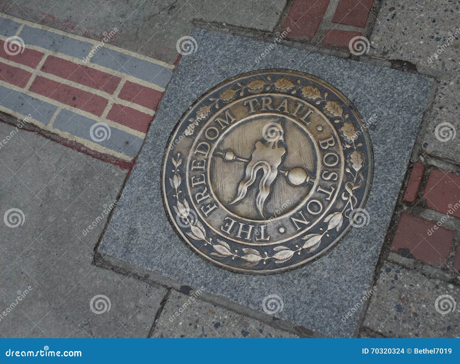 Boston Freedom Trail Emblem Stock Photo - Image of historic, marker ...