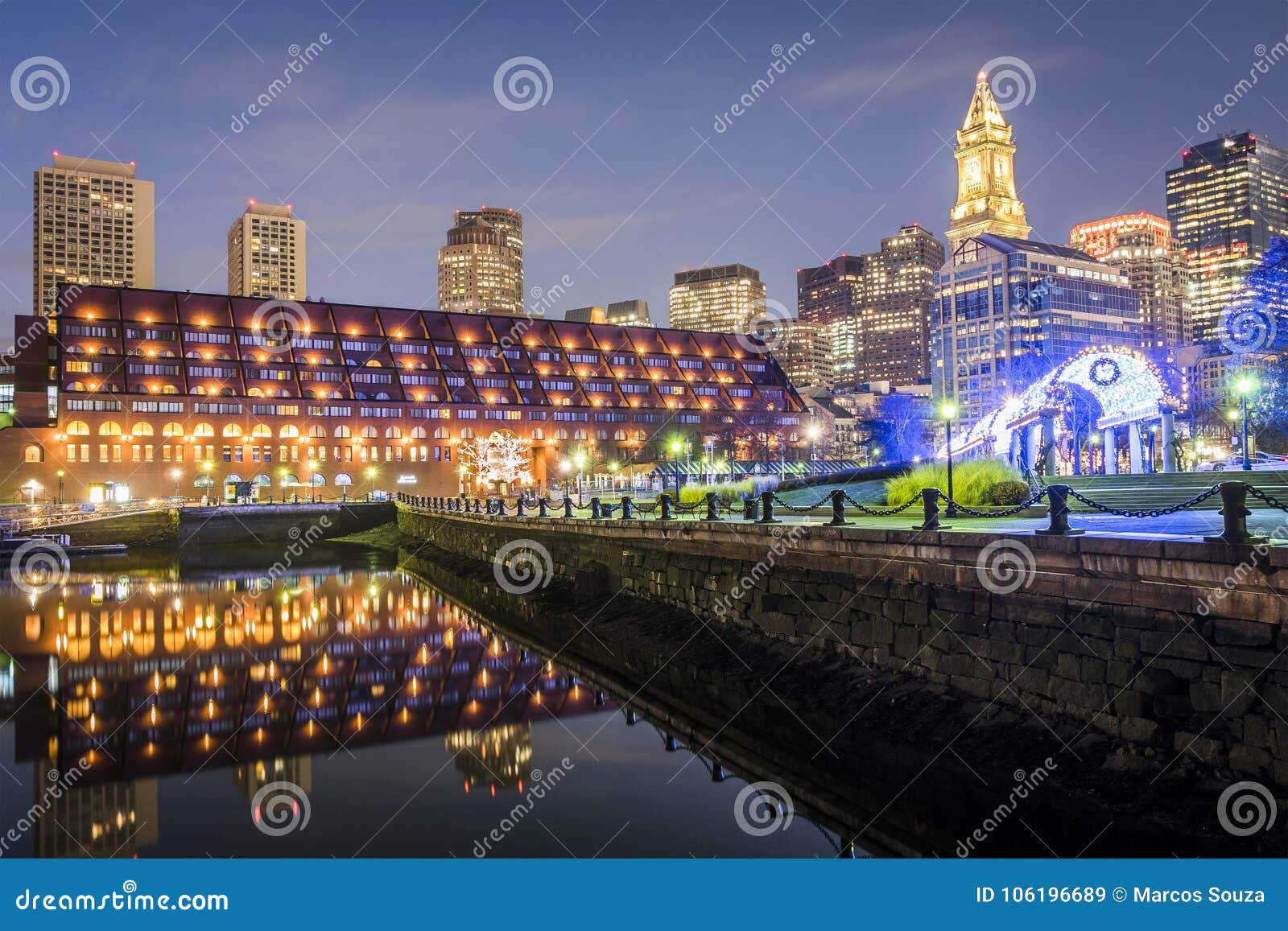 Boston Harbor stock image. Image of skyline, urban, district - 106196689