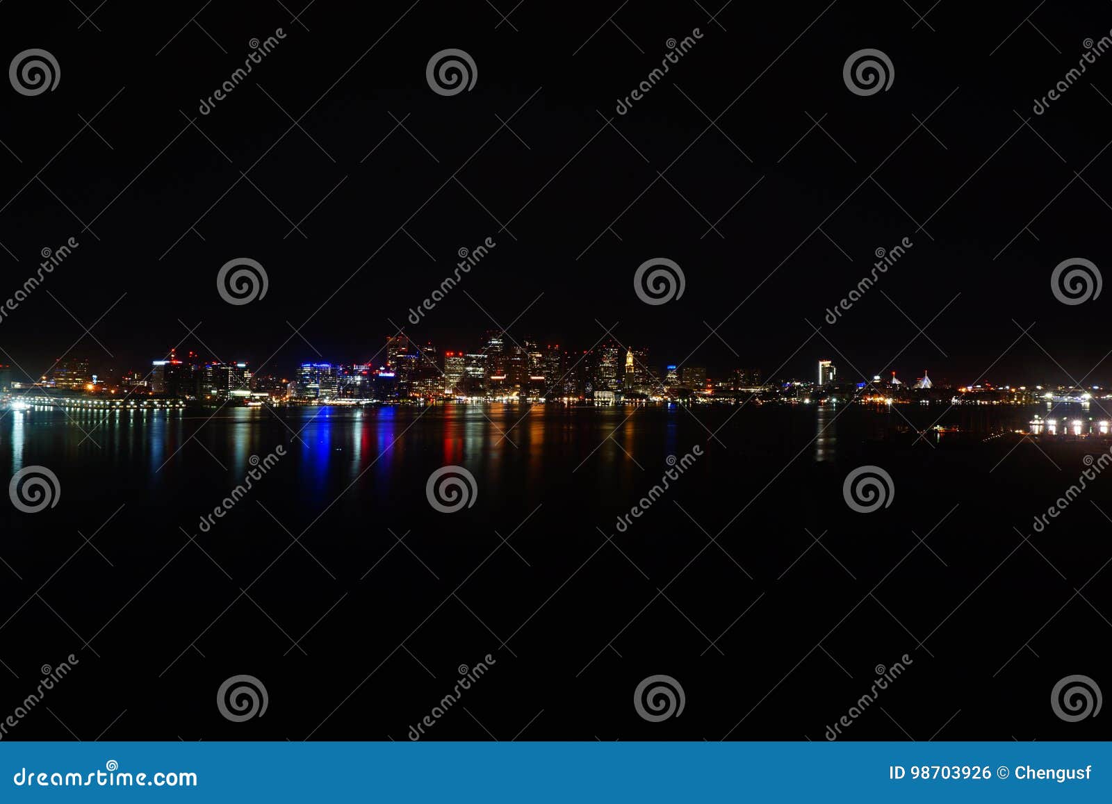 Boston harbor night editorial photo. Image of beautiful - 98703926