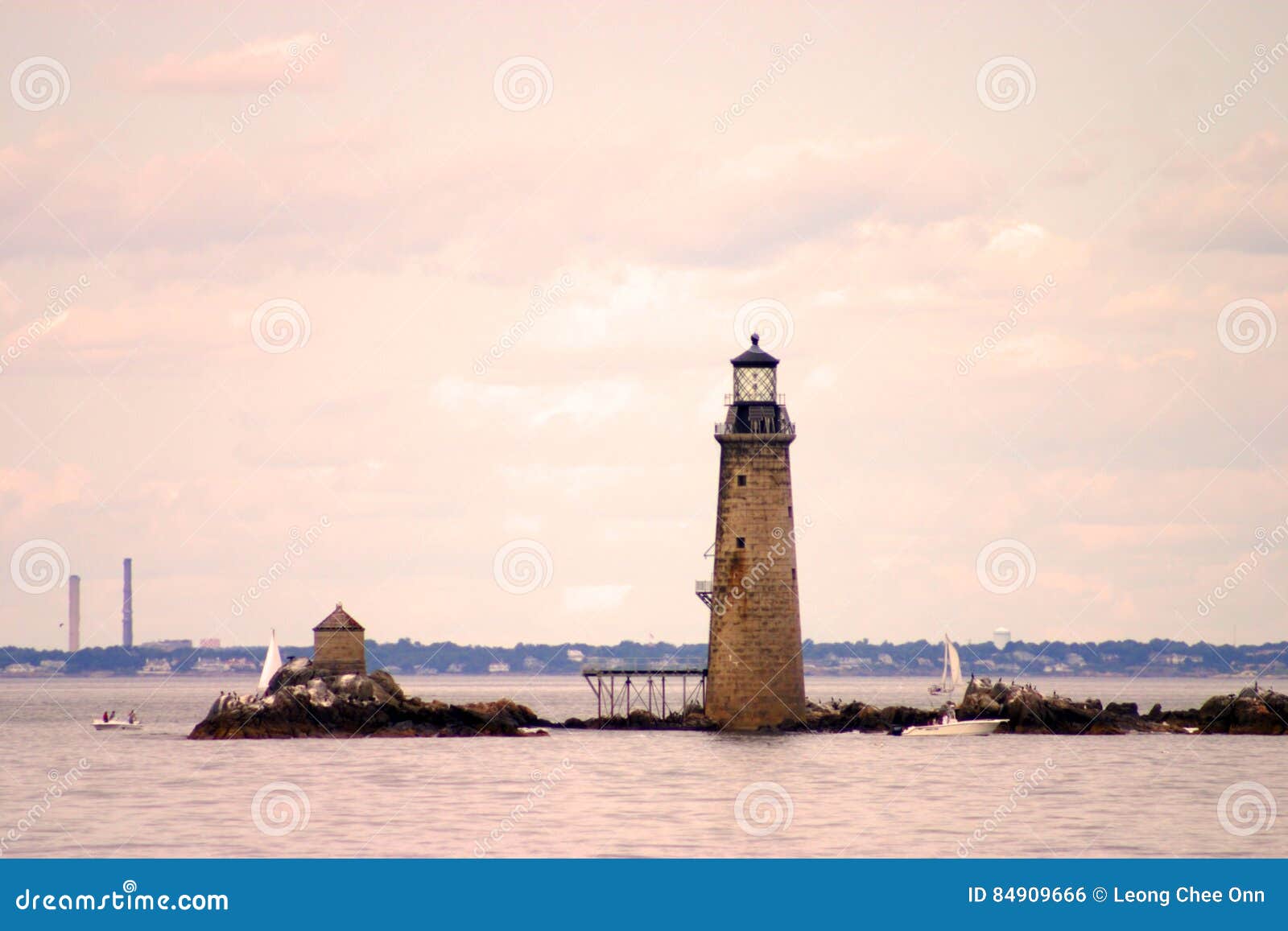 Boston Harbor Lighthouse is the Oldest Lighthouse in New England Stock ...
