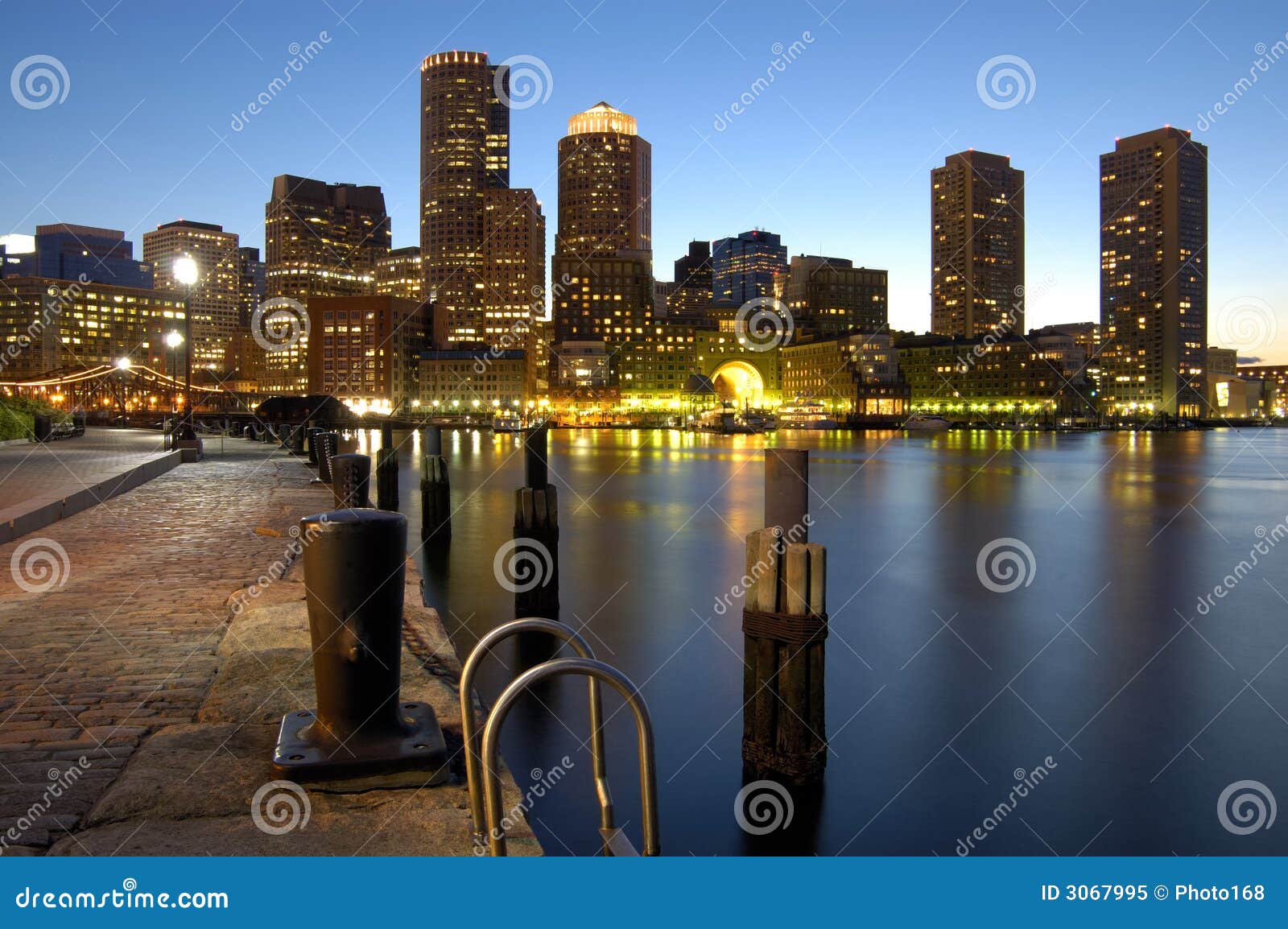 Boston harbor skyline stock image. Image of district, commercial - 3067995