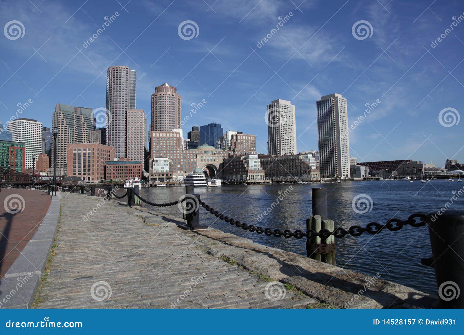 Boston Harbor Skyline Panorama Stock Image - Image of water, skyline ...