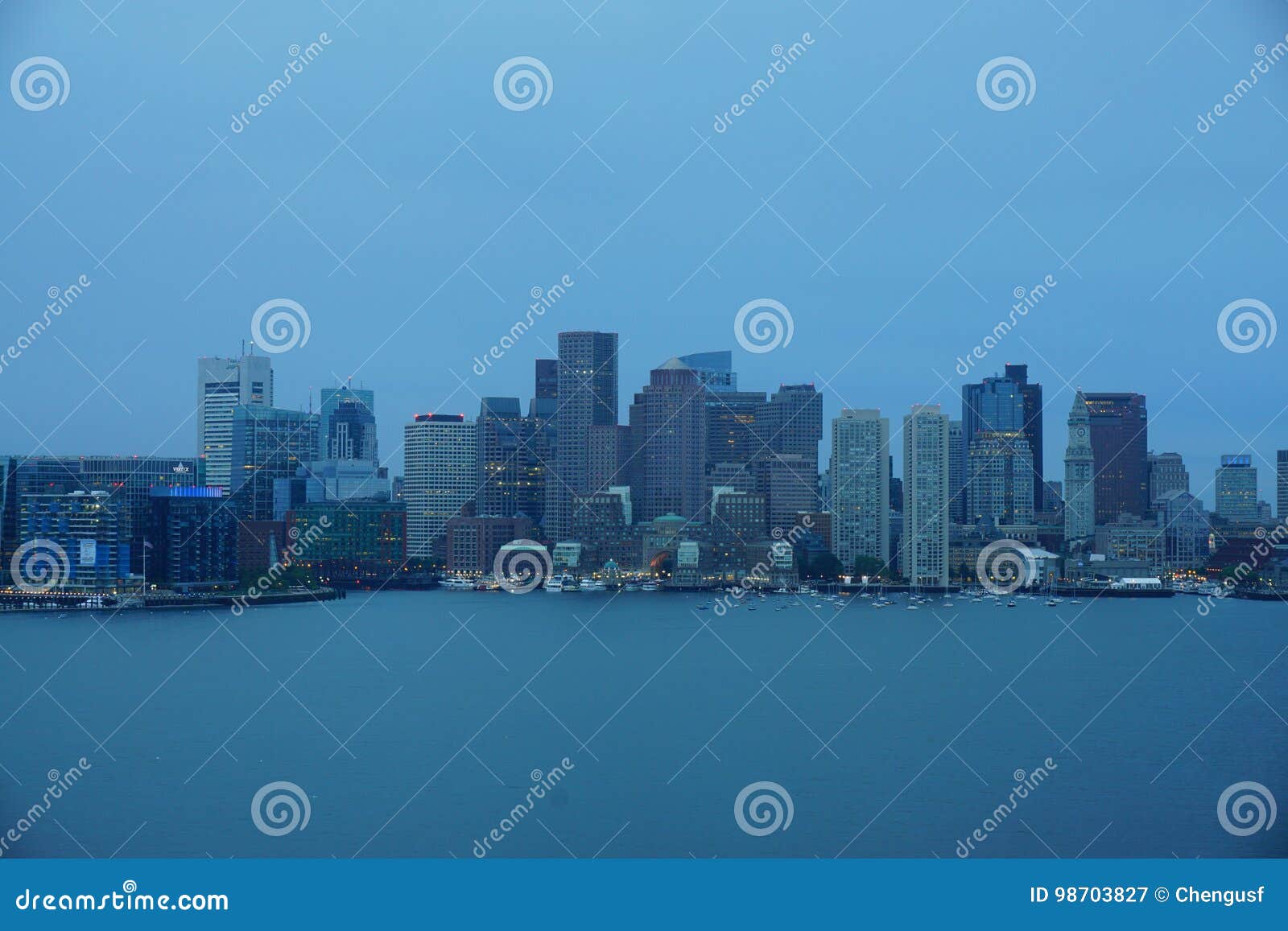 Boston landscape stock image. Image of dock, america - 98703827