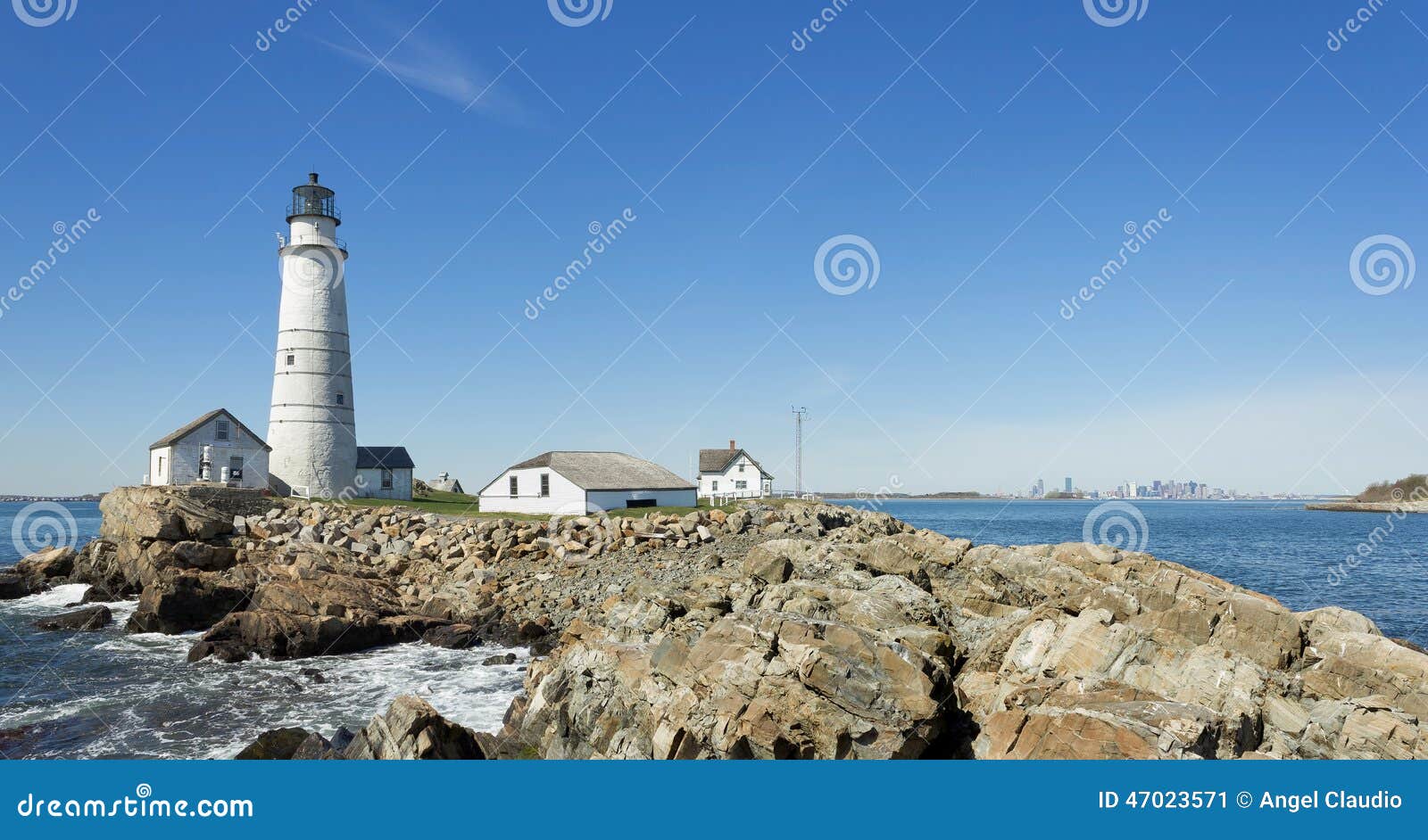 Boston Lighthouse stock image. Image of lighthouse, background - 47023571