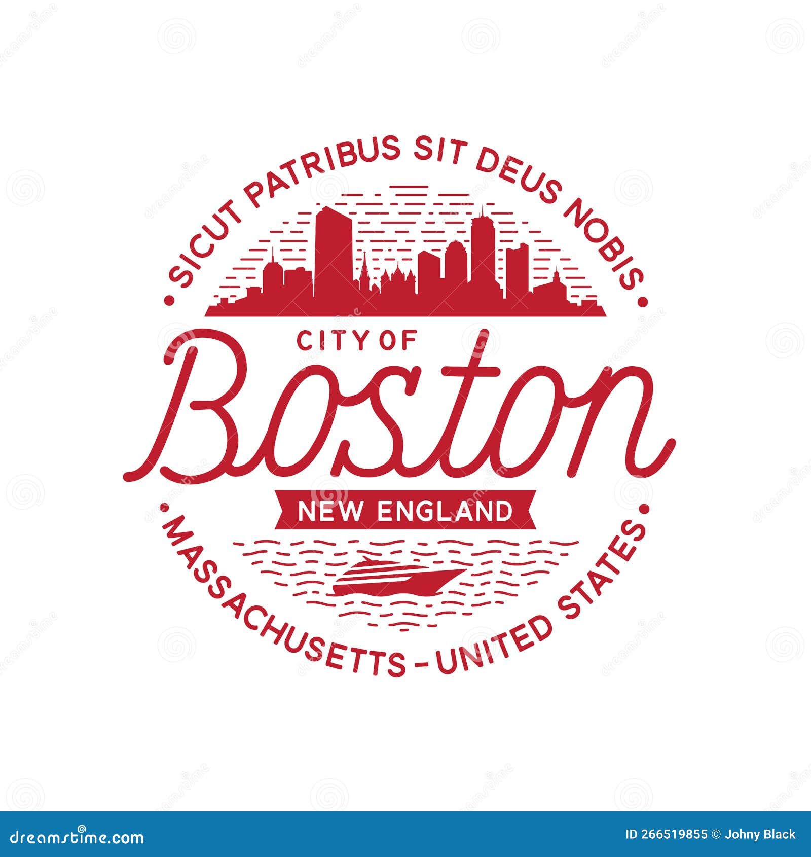 Boston Massachusetts Vector Design Template Stock Vector - Illustration ...