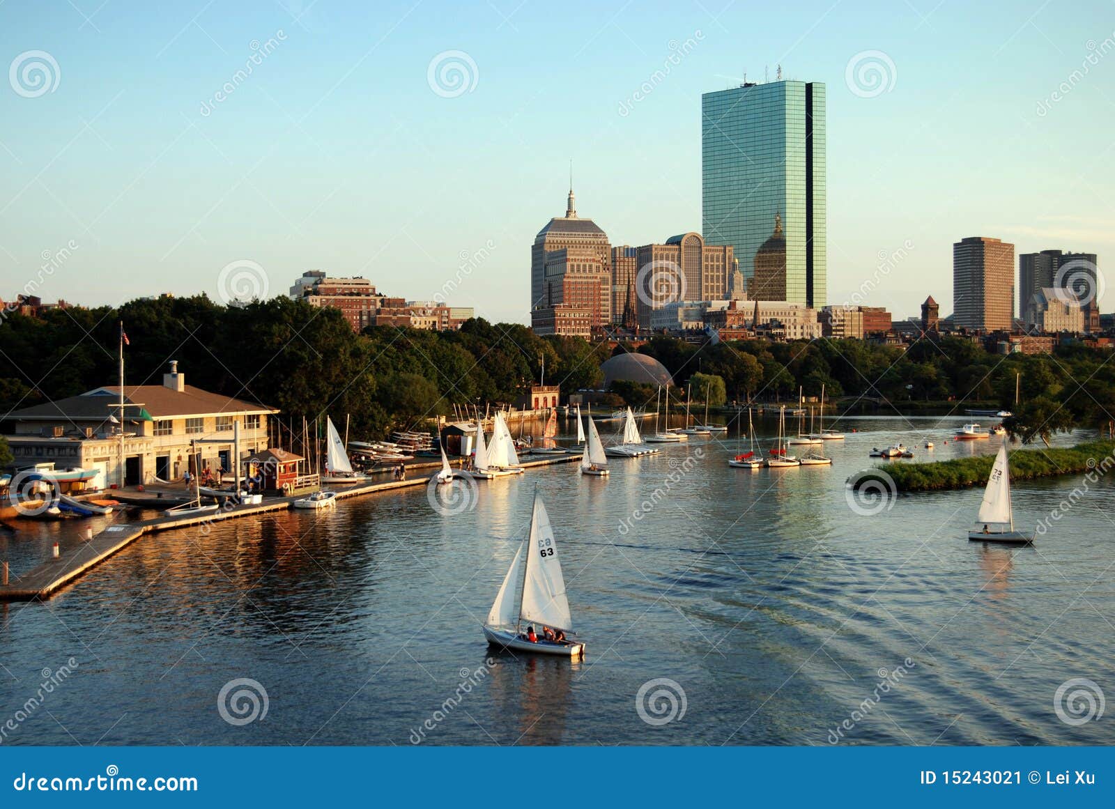 Boston, MA: Skyline and Charles River Editorial Photo - Image of ...