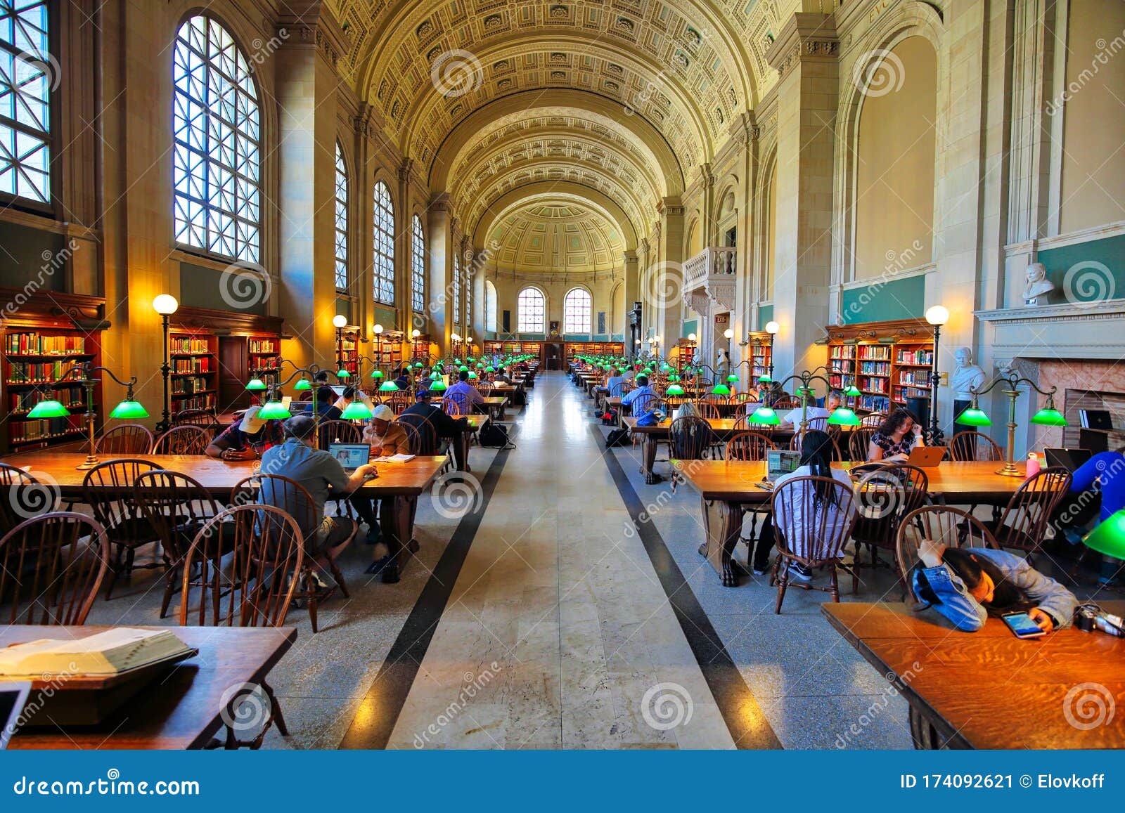 Boston Public Library Interiors Editorial Photo - Image of entrance ...
