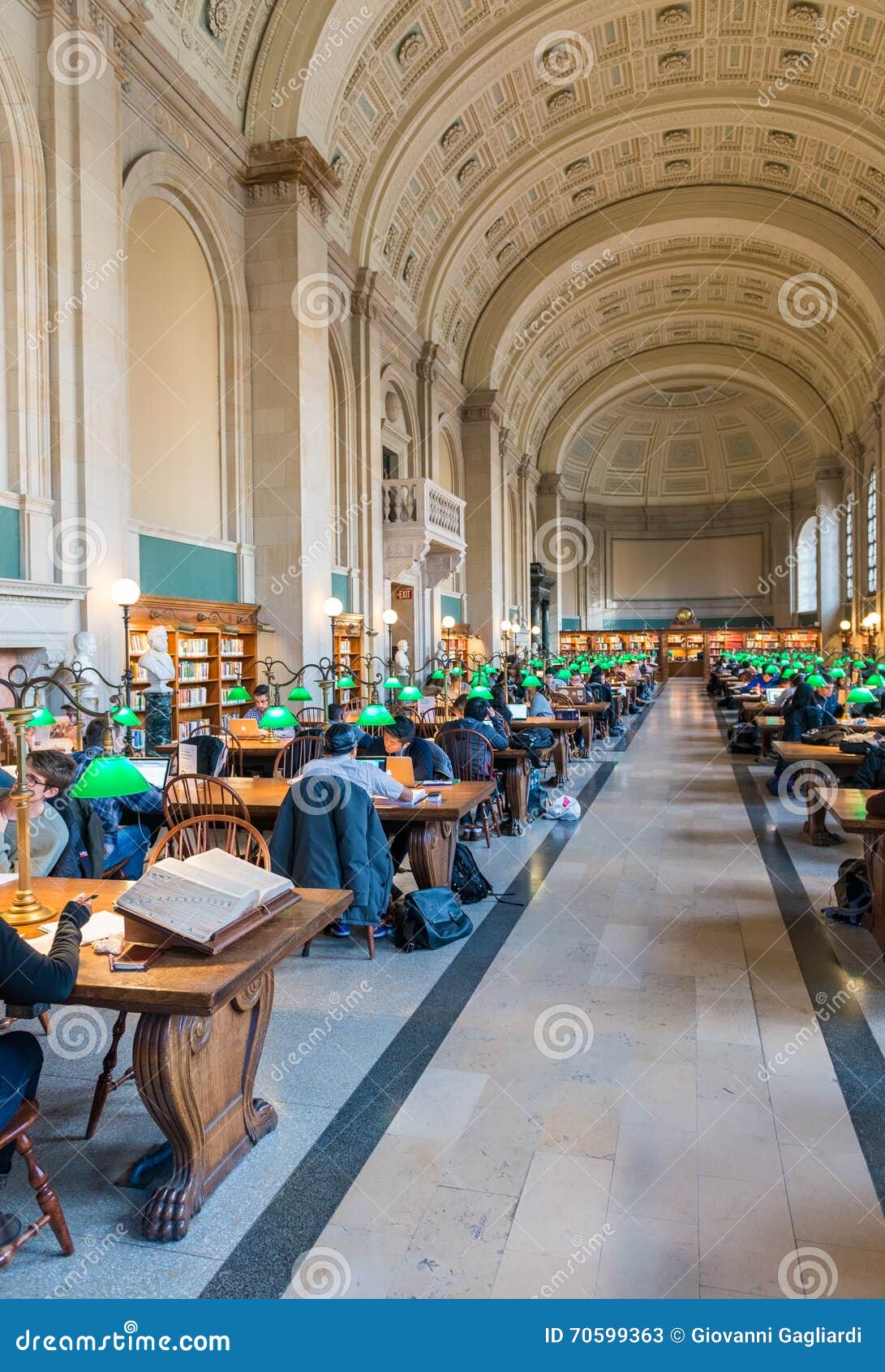 BOSTON, MASSACHUSETTS - OCT 18: Bates Hall in the Boston Public ...