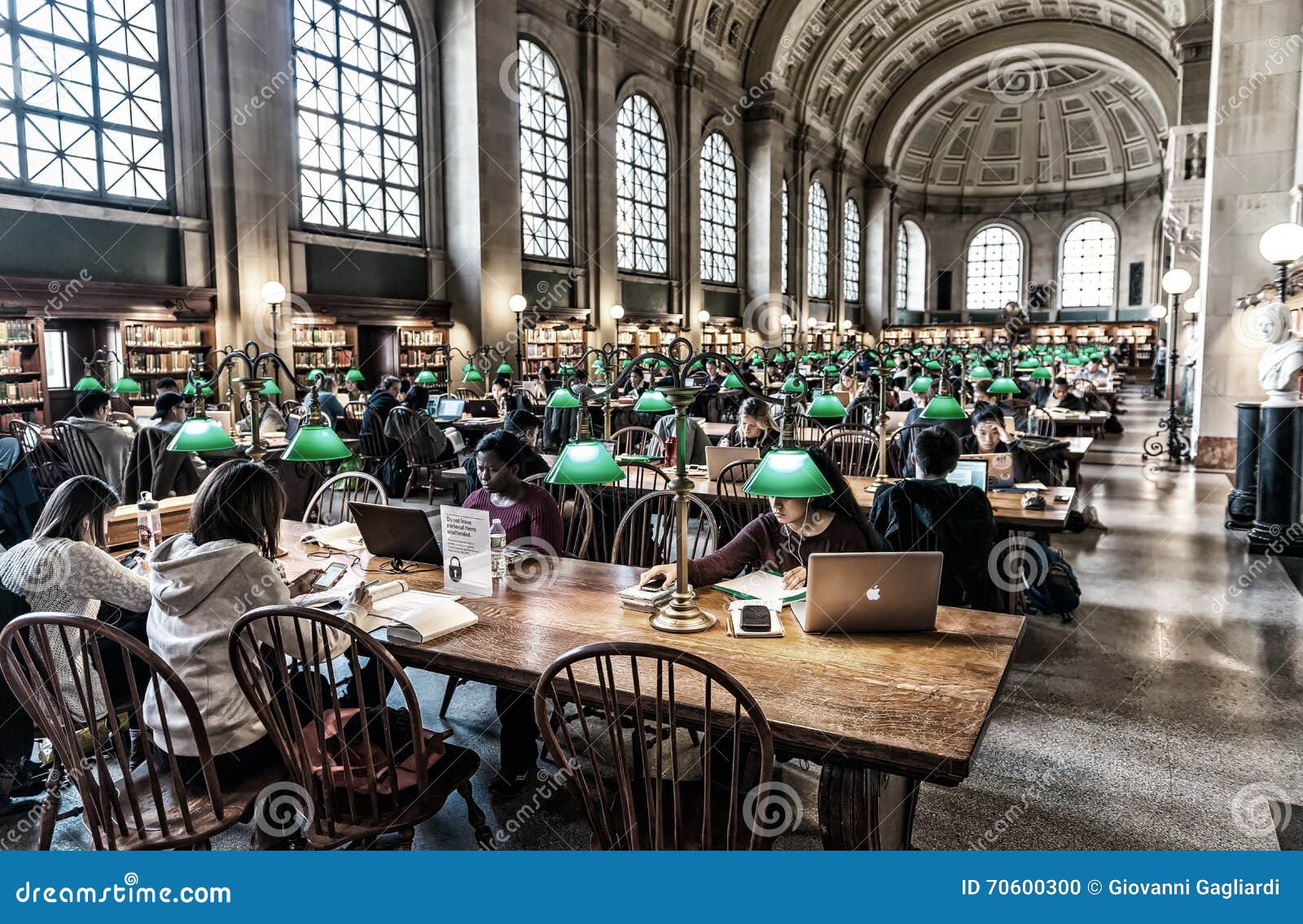 BOSTON, MASSACHUSETTS - OCT 18: Bates Hall in the Boston Public ...