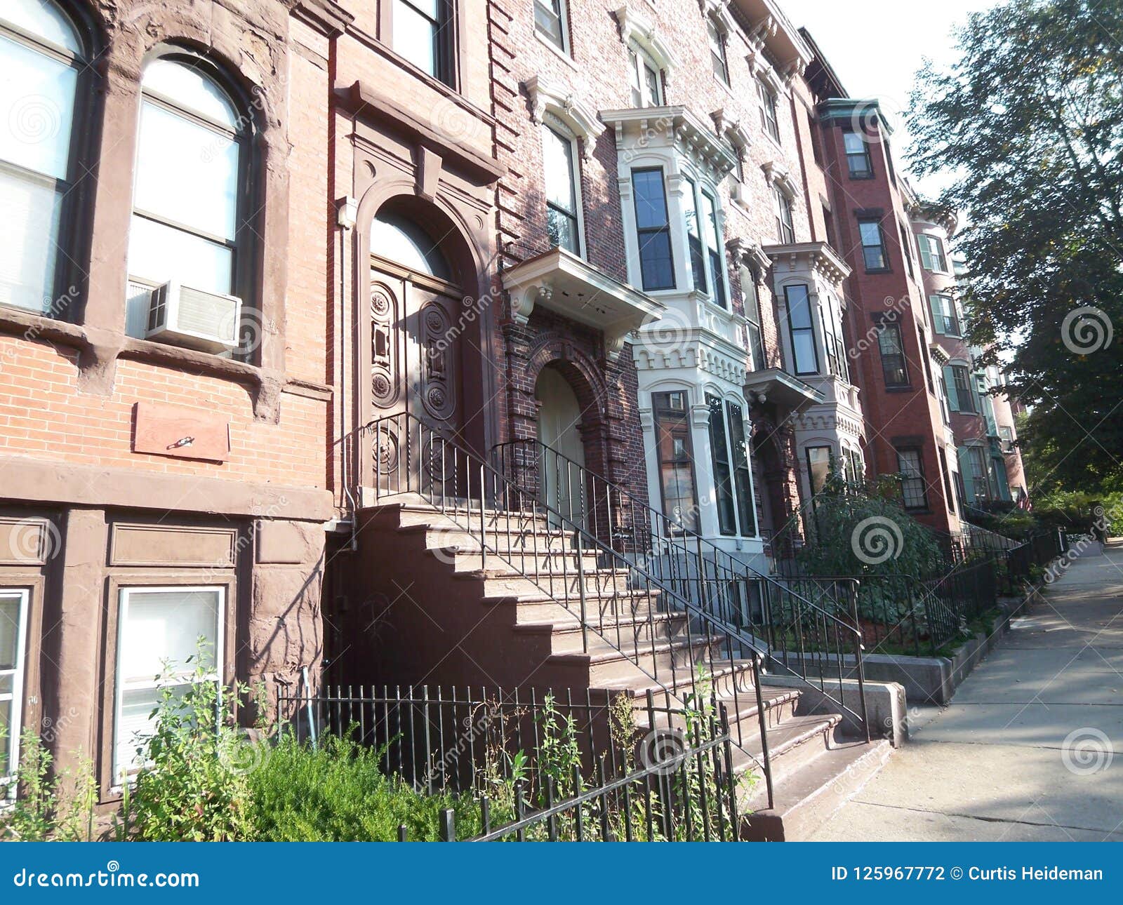 Classic Row Homes stock photo. Image of homes, brick - 125967772