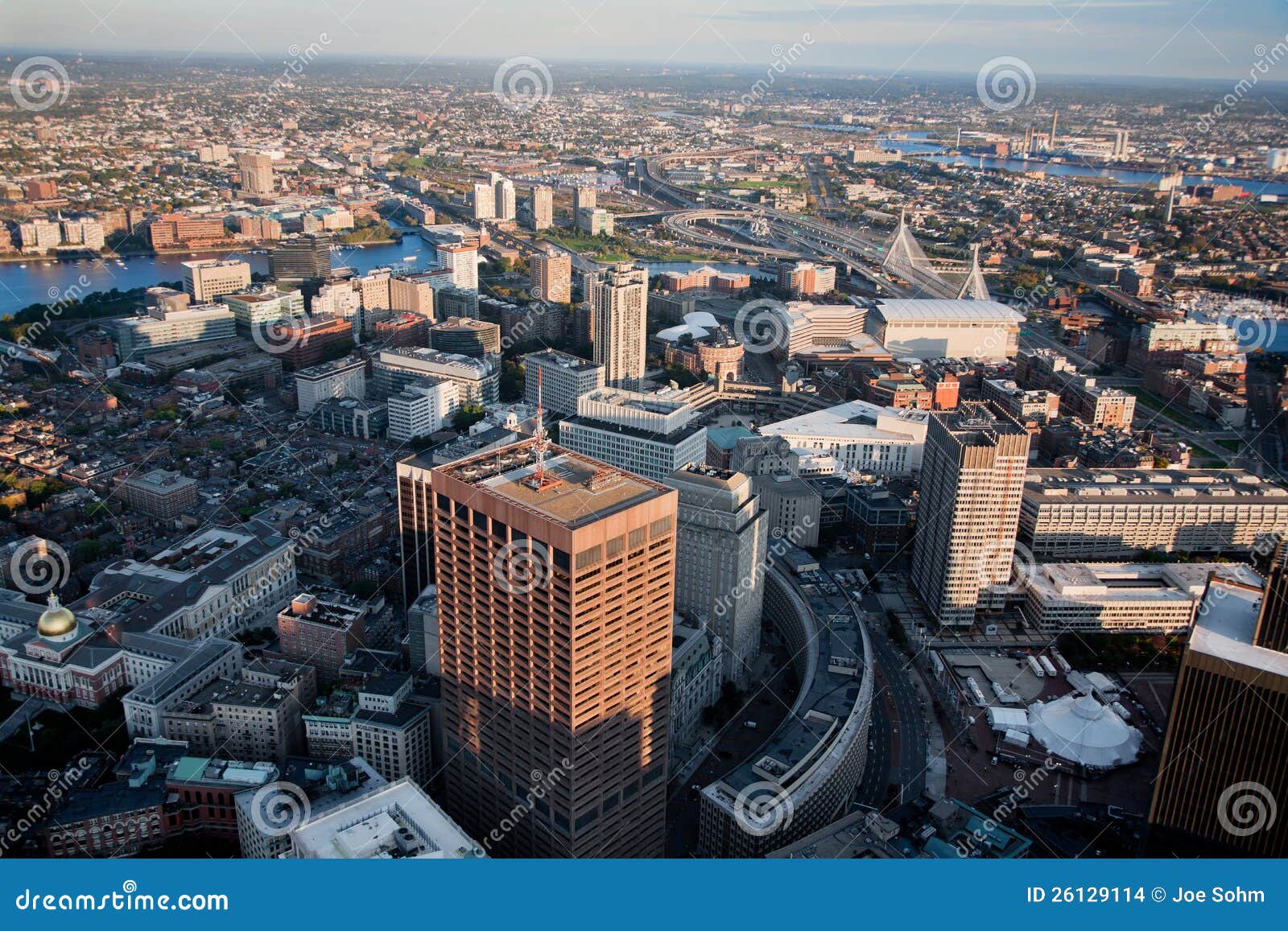 Boston morning skyline stock photo. Image of states, urban - 26129114