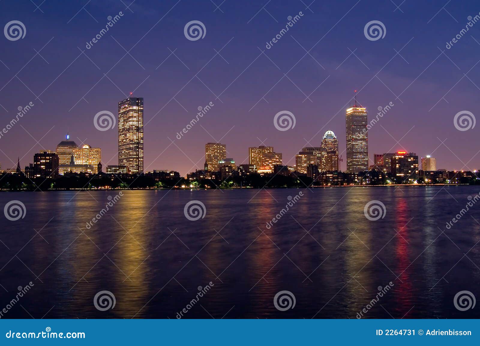 Boston at Night stock image. Image of charles, cambridge - 2264731
