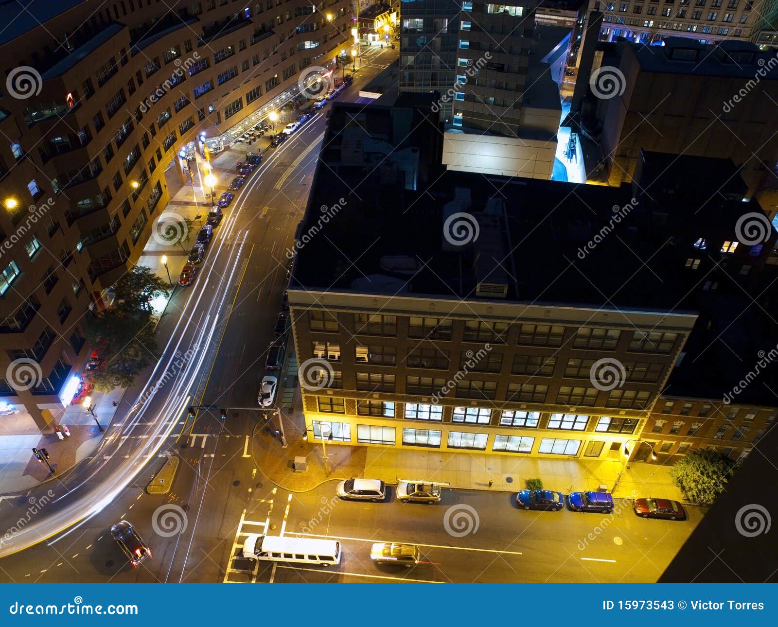 Boston Night Streets stock image. Image of road, transportation - 15973543