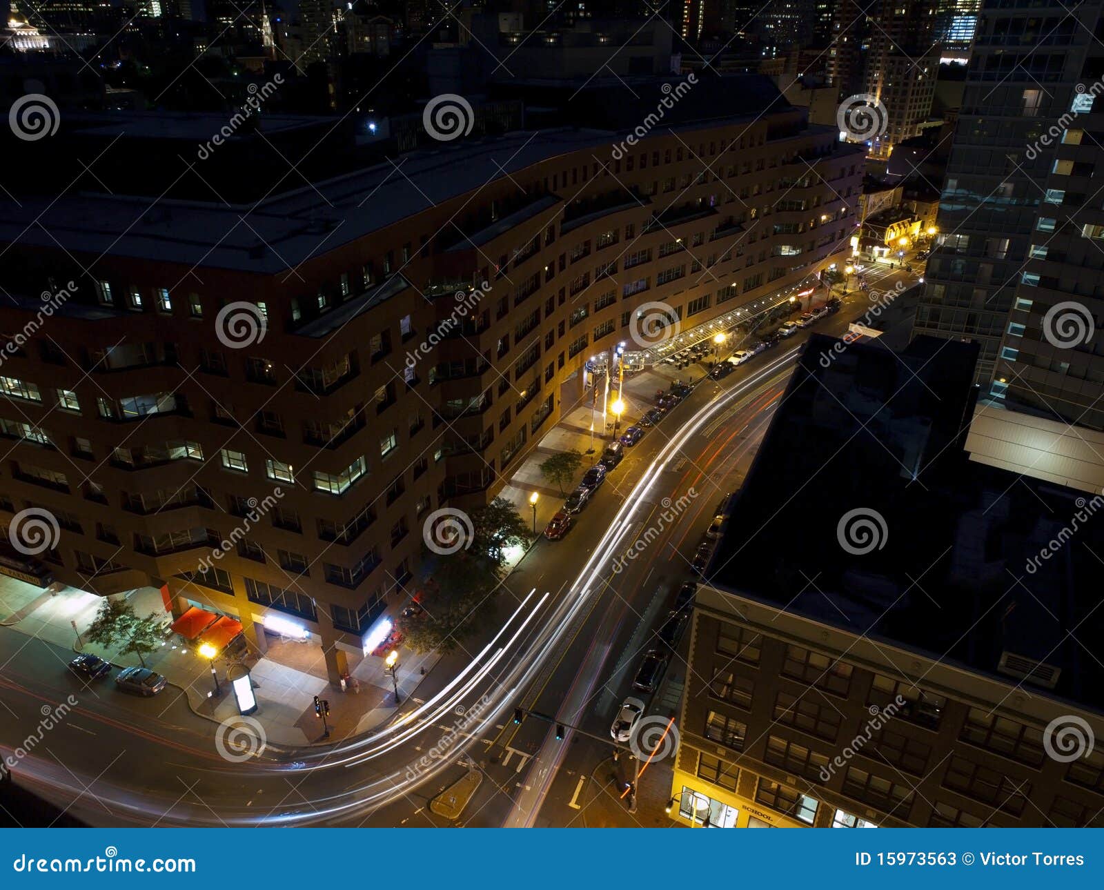 Boston Night Streets stock image. Image of limousine - 15973563