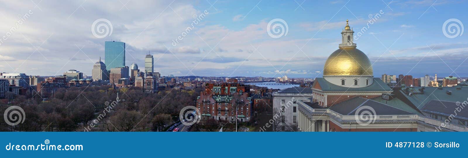 Boston Panorama stock photo. Image of view, morning, birds - 4877128