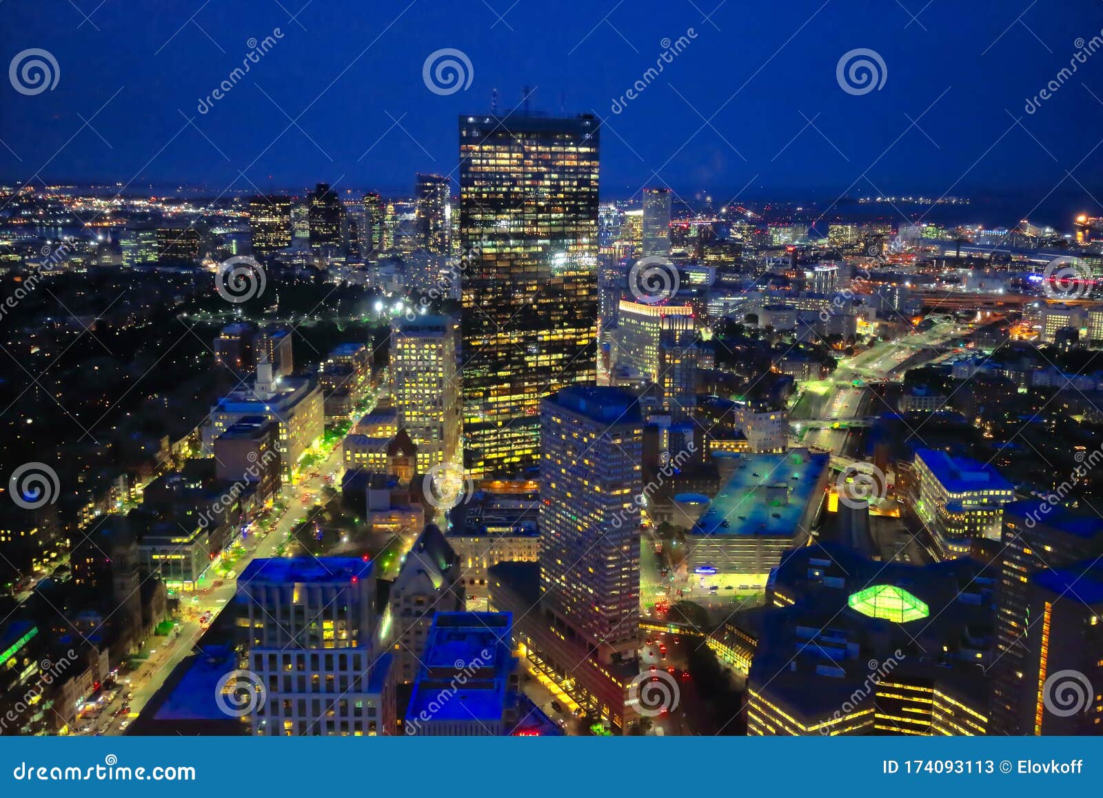 Boston Panoramic View from Prudential Tower Stock Image - Image of ...