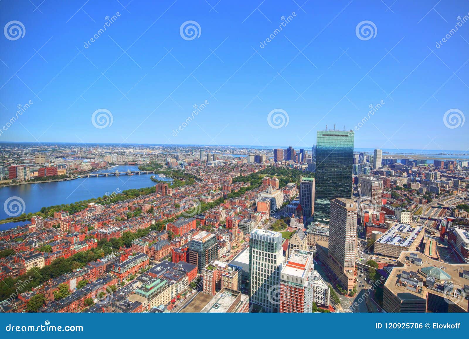 Panoramic View from Prudential Tower Observation Deck Stock Photo ...