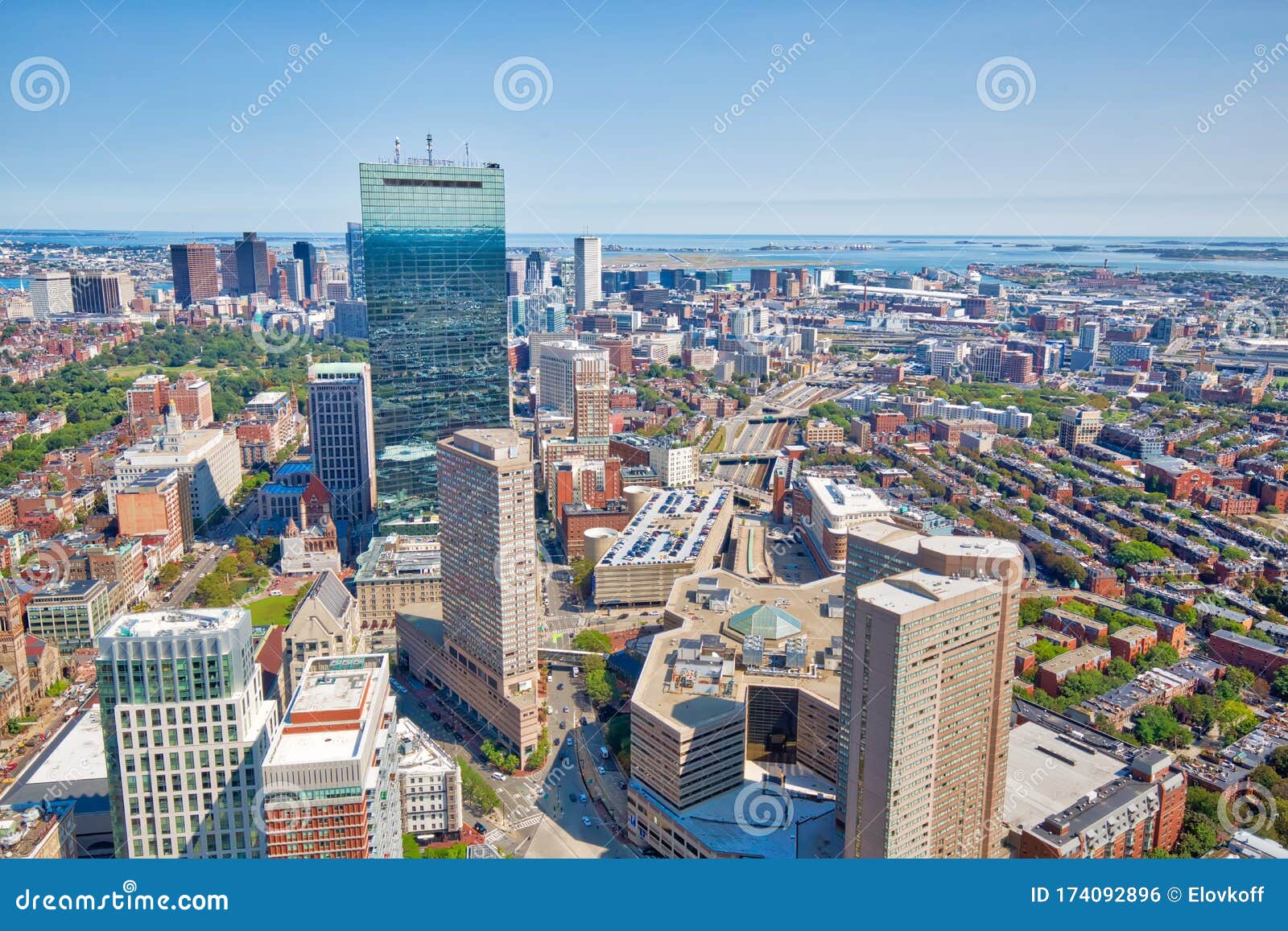 Boston Panoramic View from a Tower Stock Photo - Image of urban ...