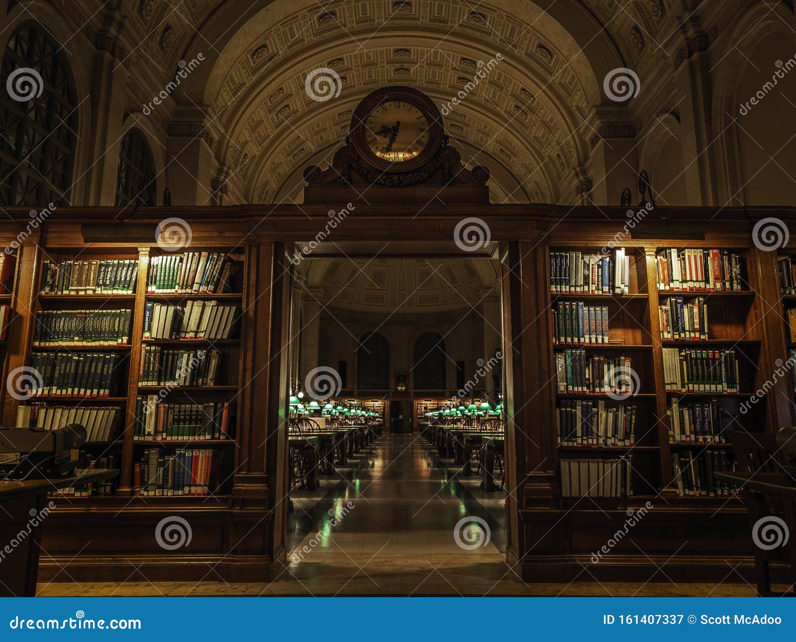 Boston Public Library Downtown Night Editorial Photography - Image of ...