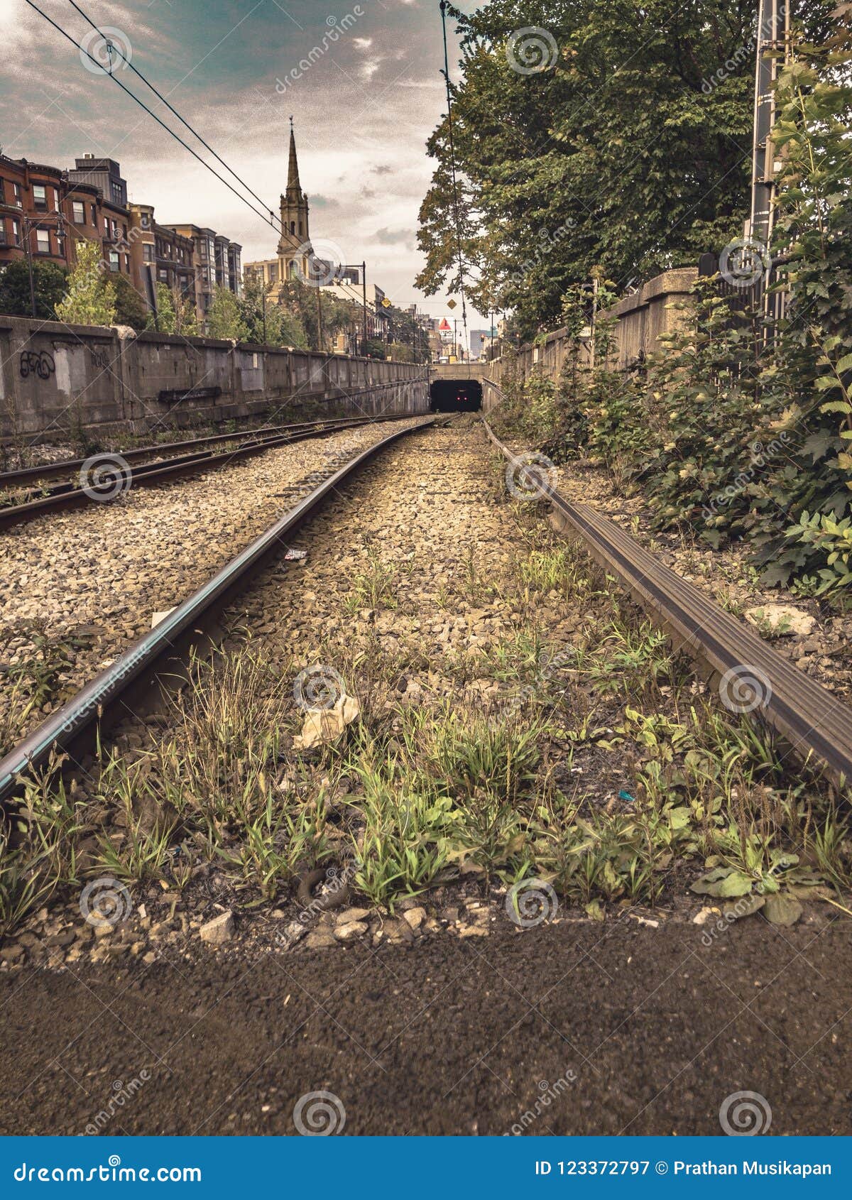 Boston Railroad Track in Summer Stock Image - Image of train, summer ...