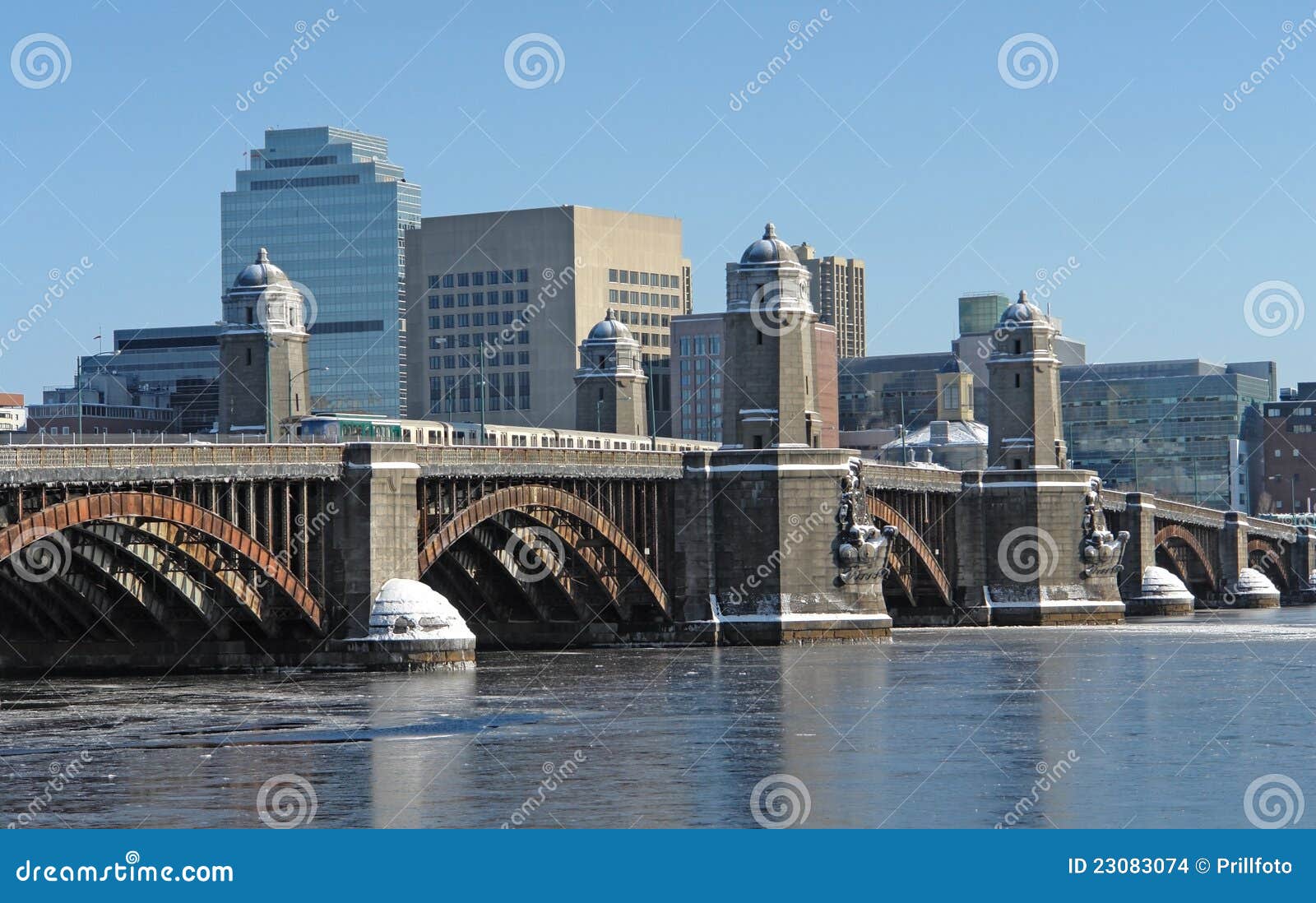 Boston Scenery with Bridge and River Stock Photo - Image of steel ...