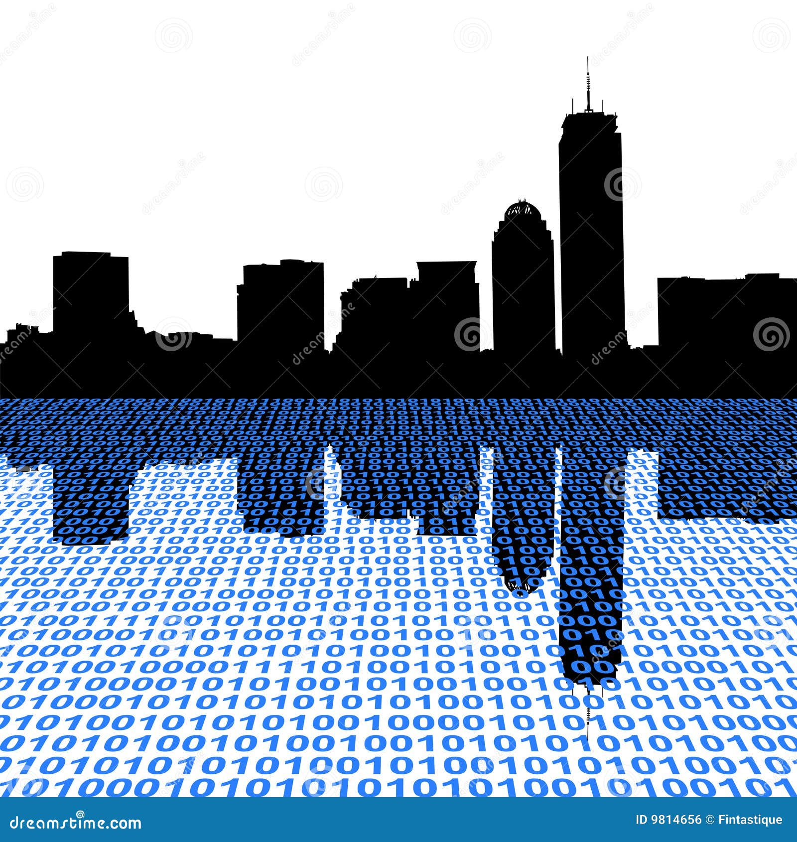 Boston Skyline Silhouette Cartoon Vector | CartoonDealer.com #80425707