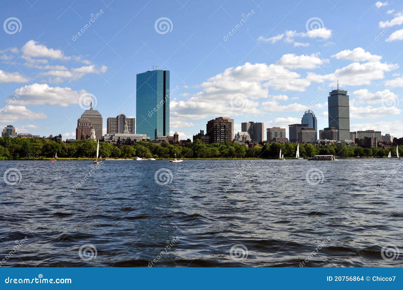 Boston Skyline from Charles River Stock Photo - Image of boston, view ...