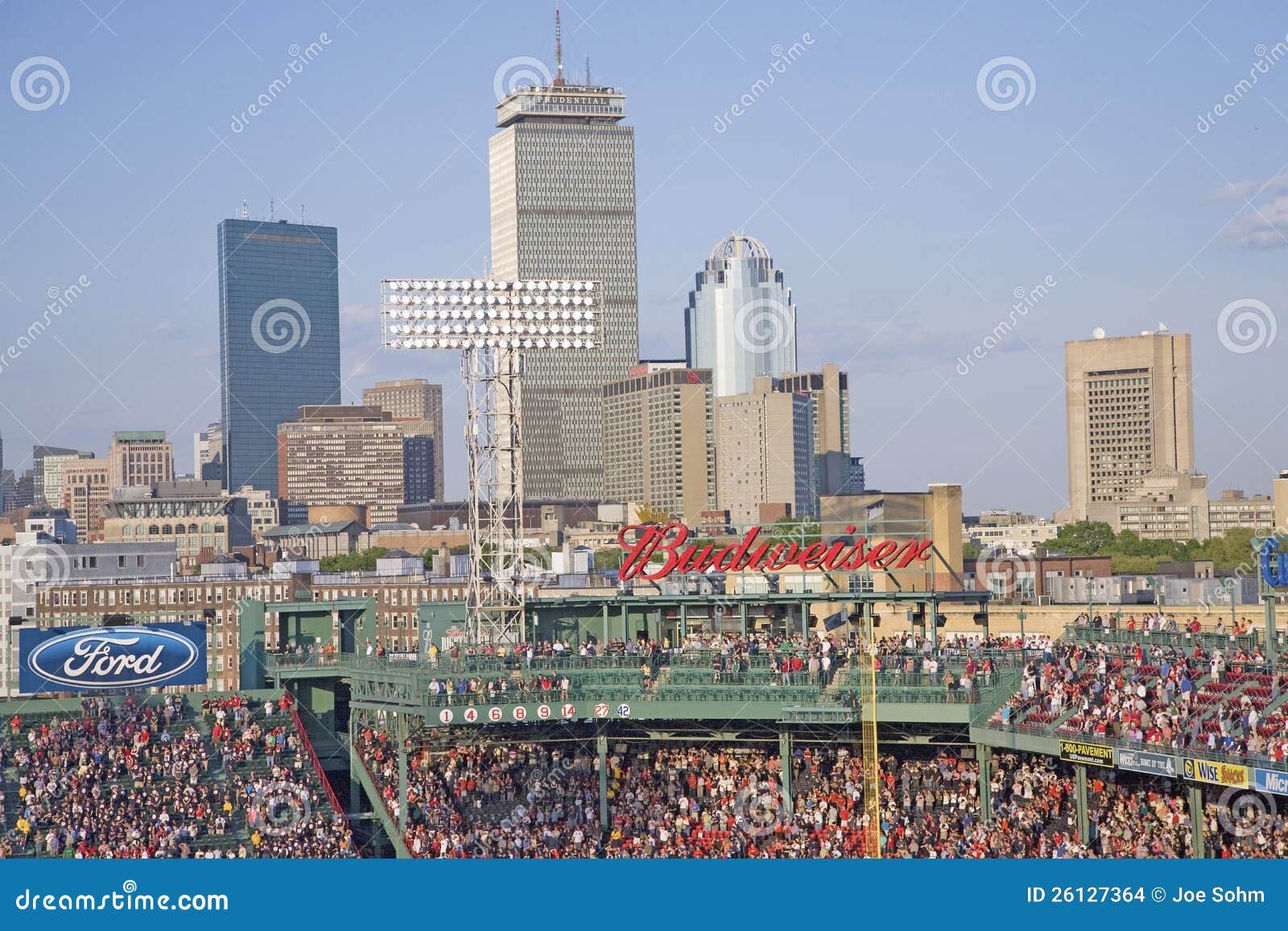 Boston Skyline and Fenway Park Editorial Stock Image - Image of viewers ...