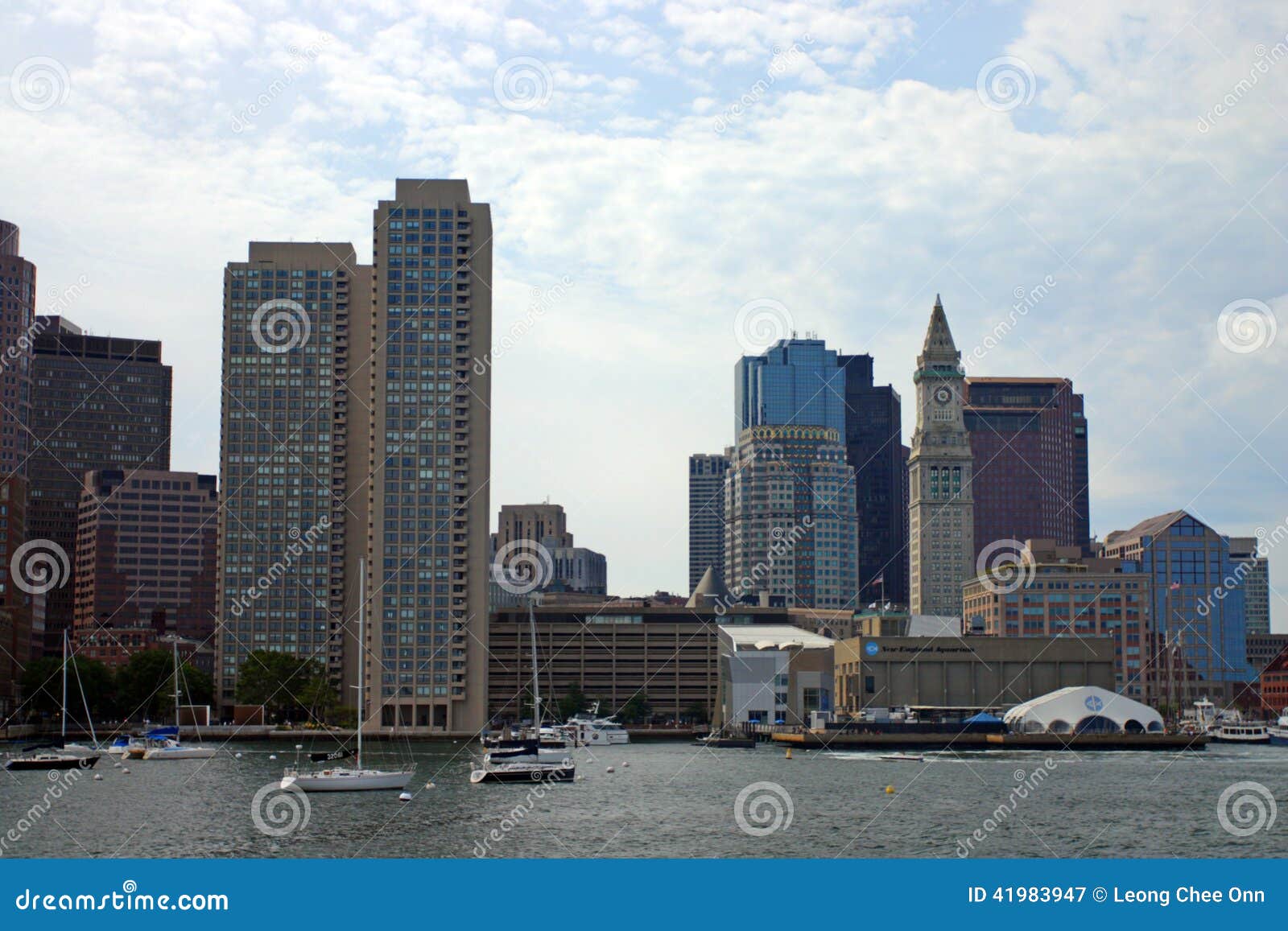 Boston Skyline, Inner Harbor, USA Stock Image - Image of tourism ...