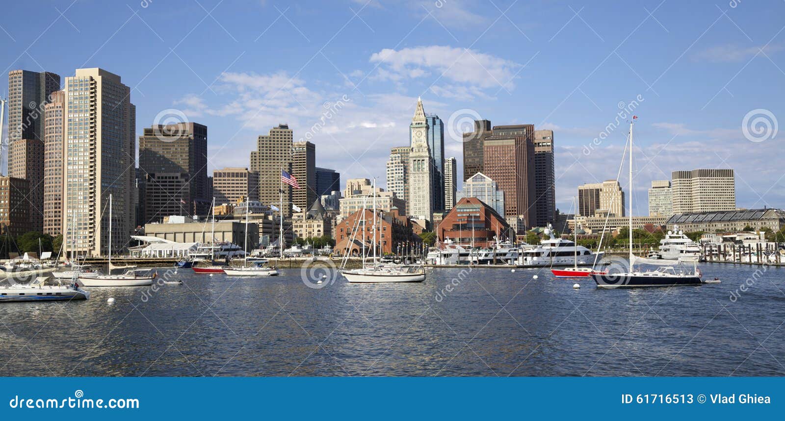 Boston Skyline, Inner Harbor Stock Image - Image of clear, boston: 61716513