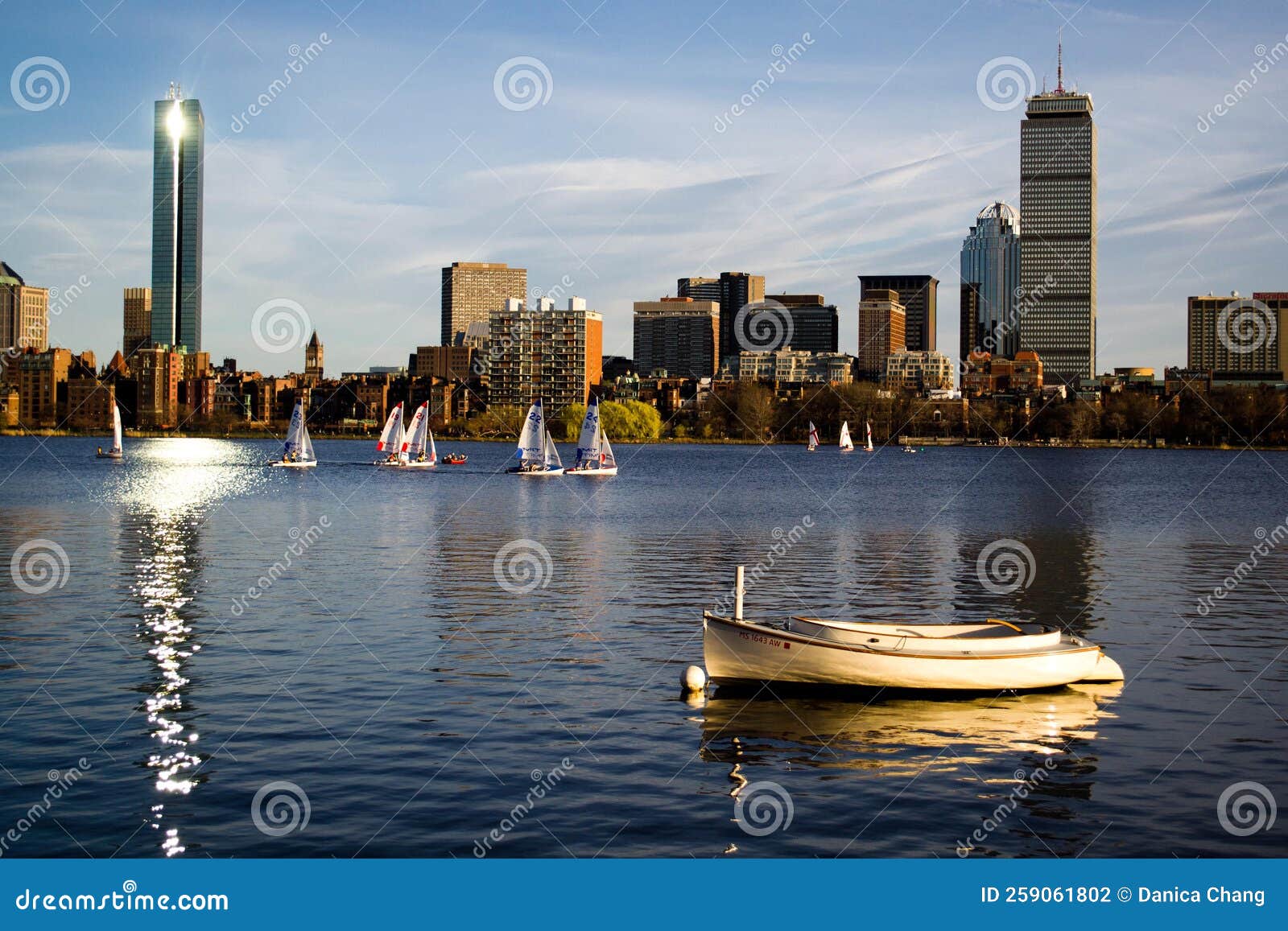 The Boston Skyline One a Beautiful Summer Day Stock Photo - Image of ...