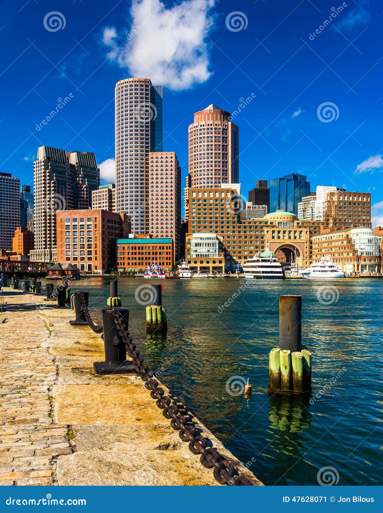 The Boston Skyline, Seen from Across Fort Point Channel. Stock Image ...